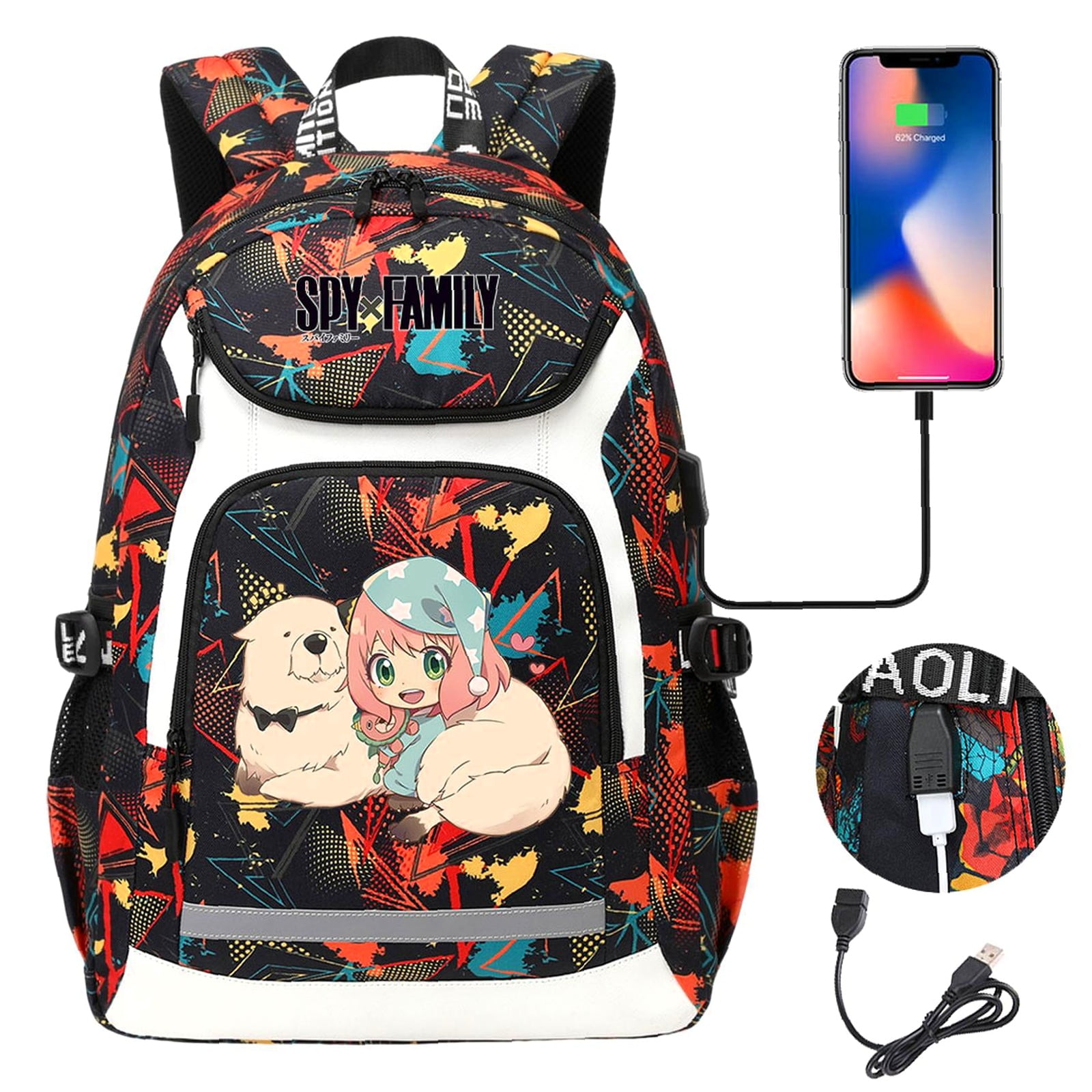 Weekyun Spy x Family Young Cartoon Backpack Suitable for Ages 6-15 ...