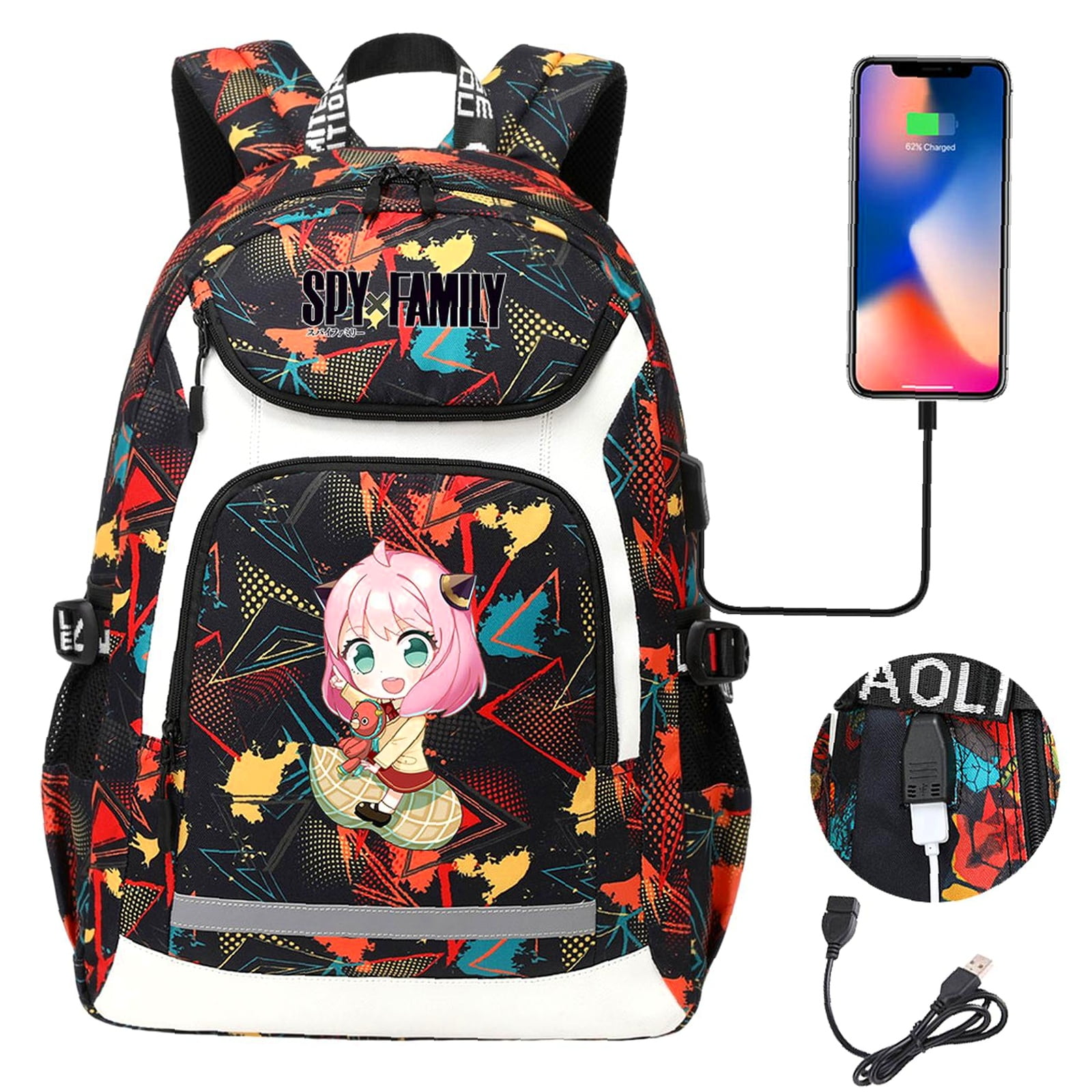 Weekyun Spy x Family Young Cartoon Backpack Suitable for Ages 6-15 ...