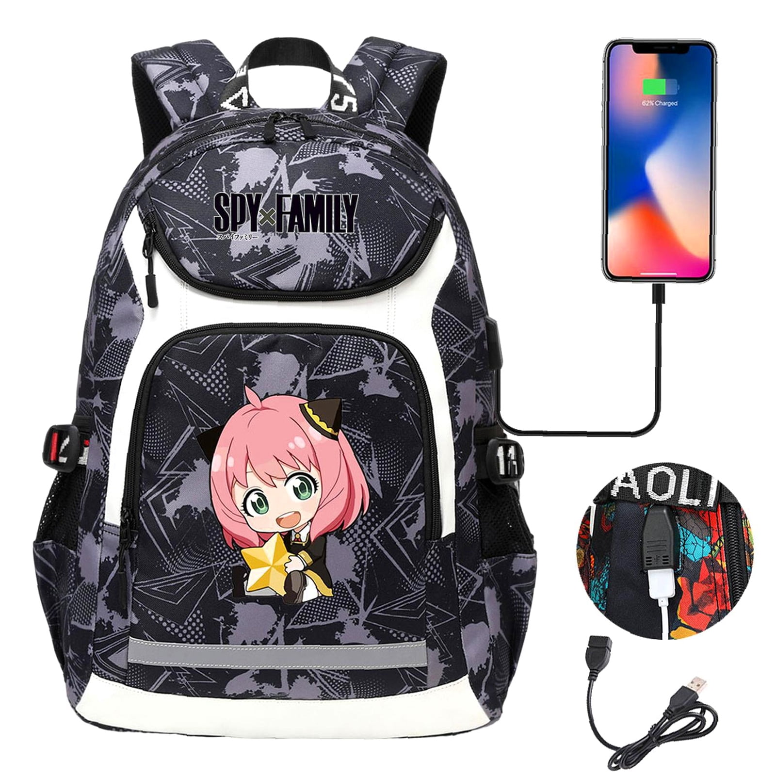 Weekyun Spy x Family Young Cartoon Backpack Suitable for Ages 6-15 ...