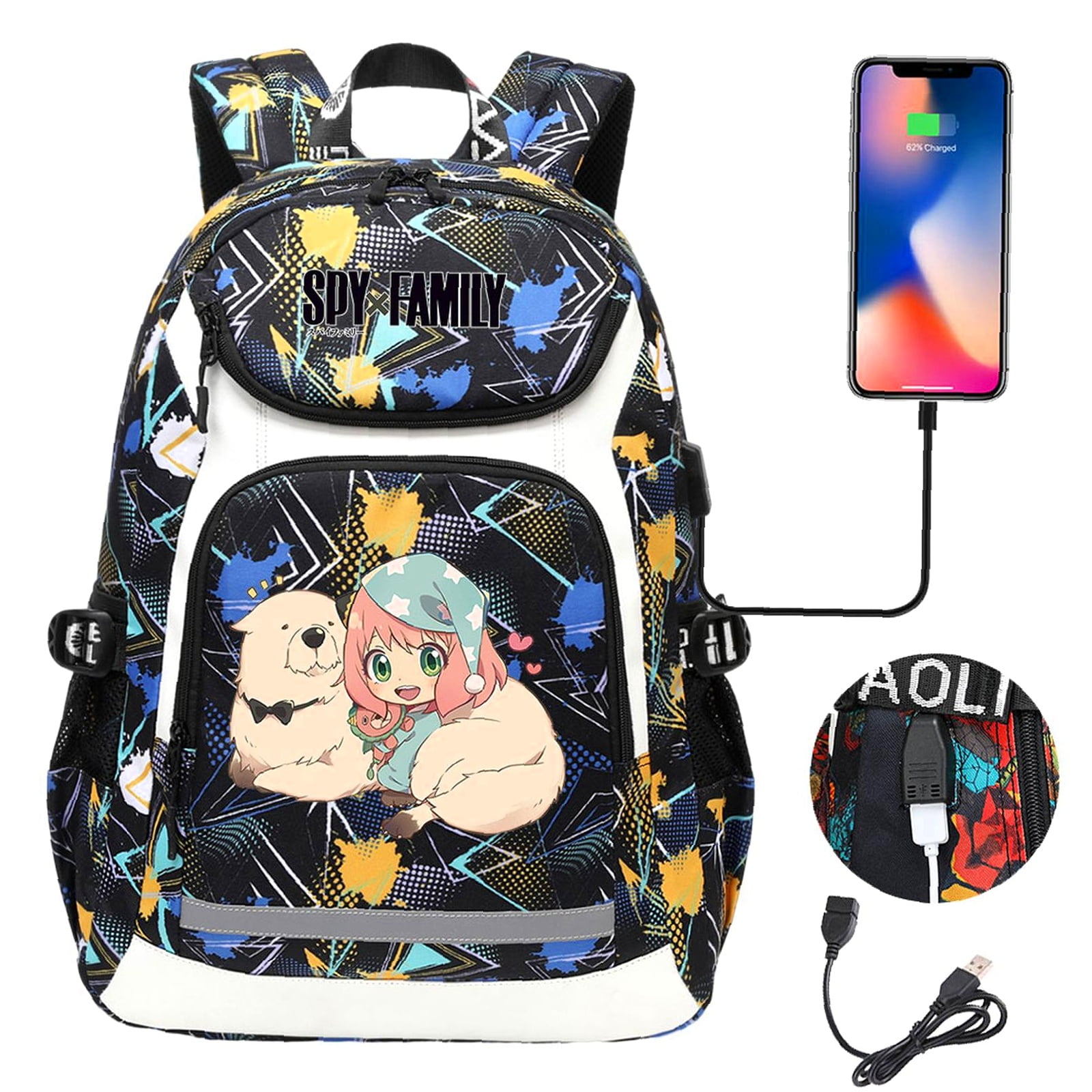Weekyun Spy x Family Young Cartoon Backpack Suitable for Ages 6-15 ...
