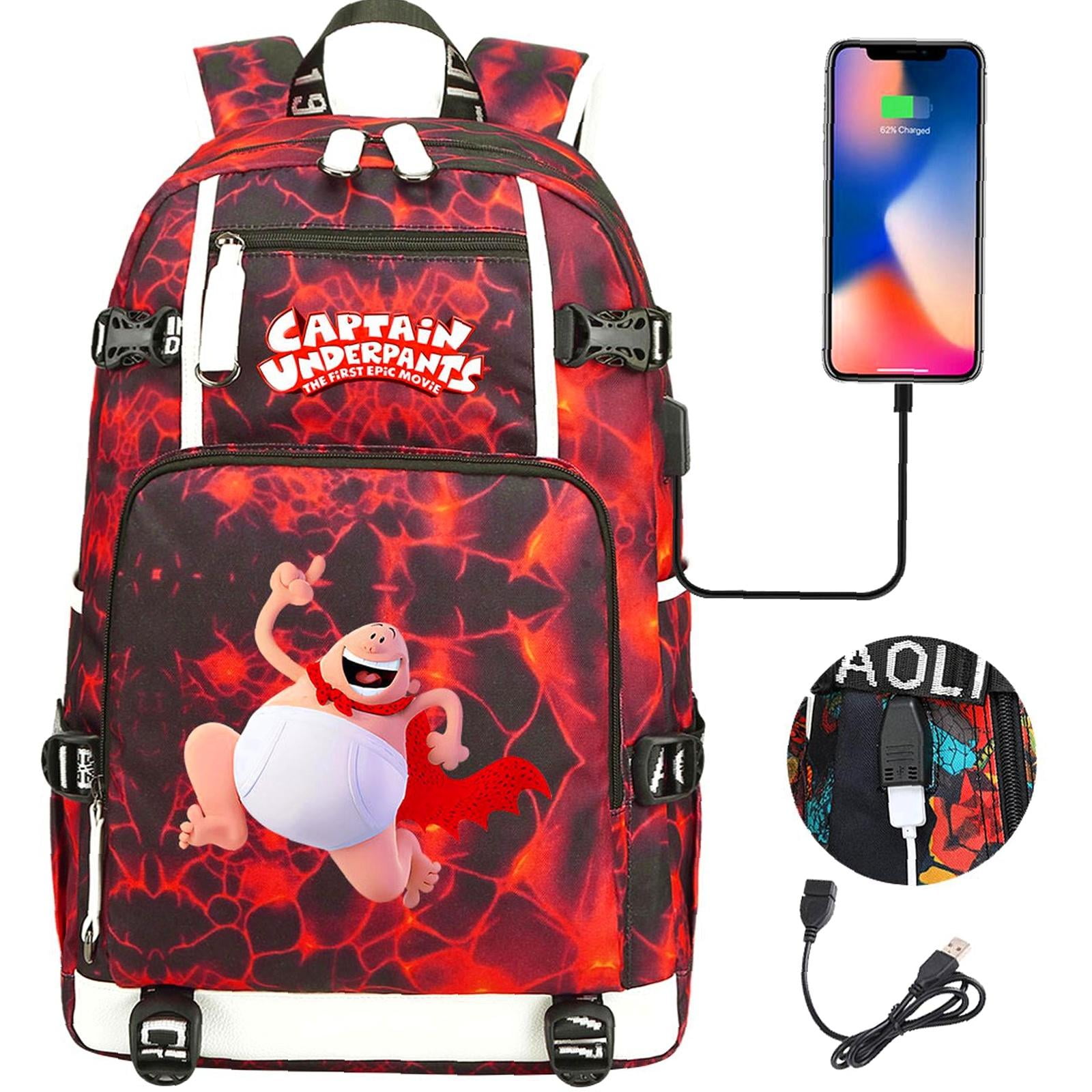 Weekyun "Superhero Adventure backpack with USB Port & Double-Sided ...