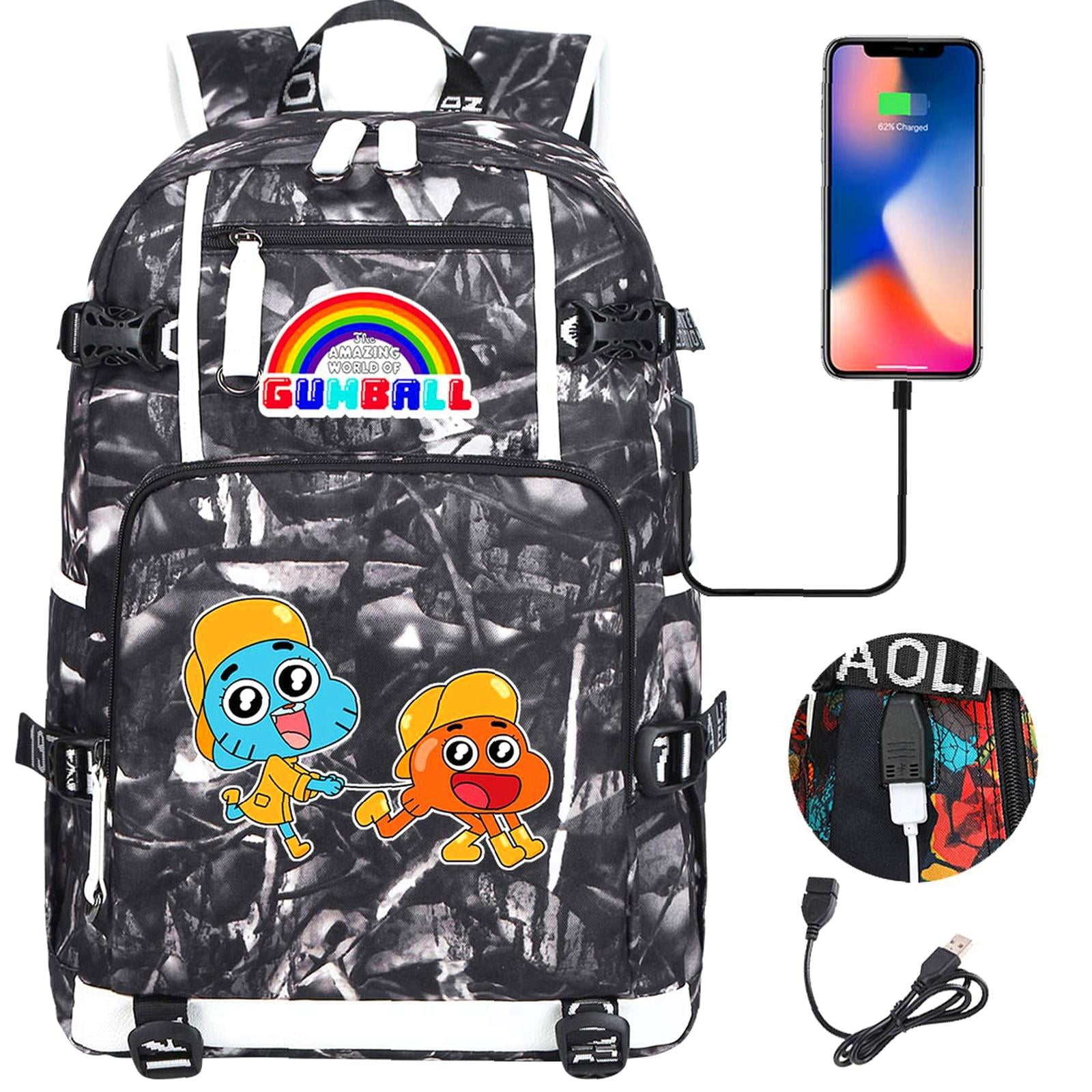 Weekyun The Amazing World of GumBall backpack with USB Port Multi ...