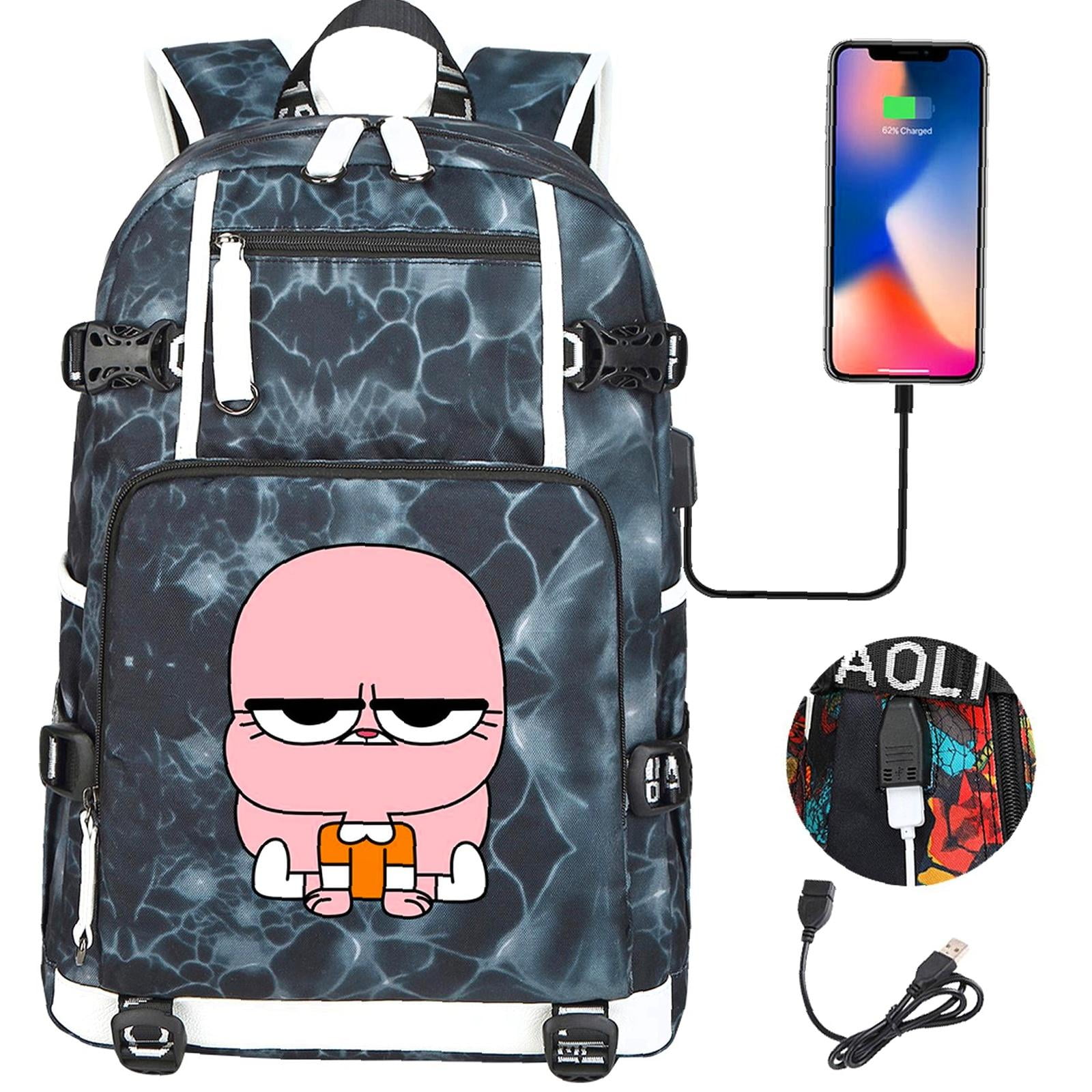 Weekyun The Amazing World of Gumball Double-Sided backpack with USB ...
