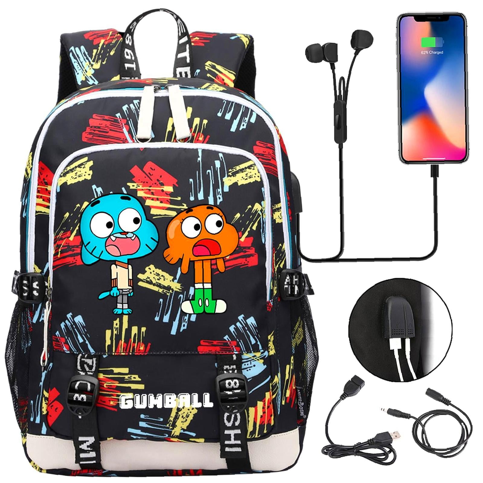 Weekyun The Amazing World of Gumball Young Cartoon Backpack with USB ...