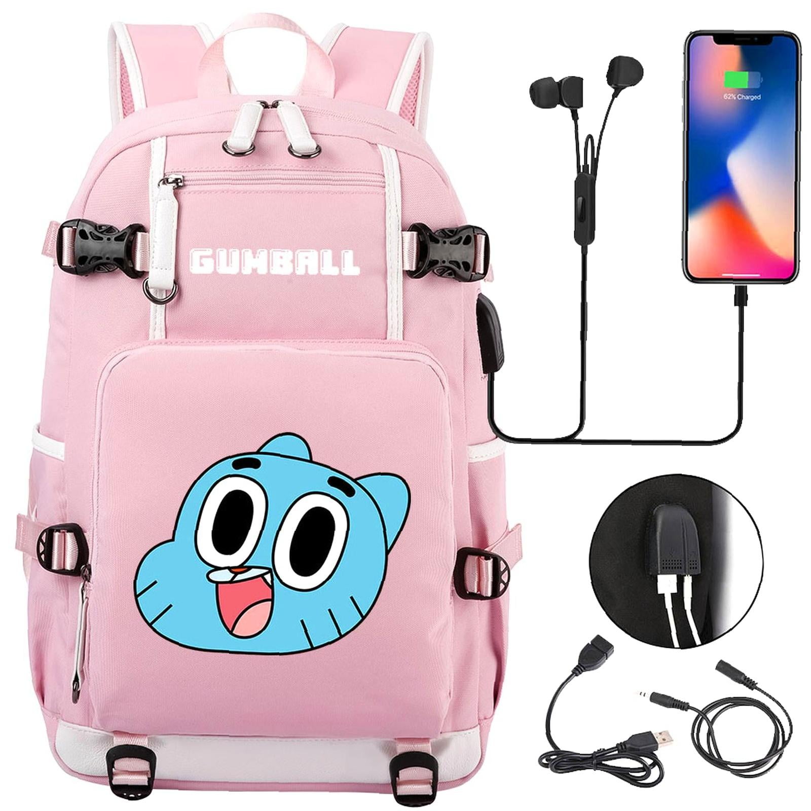 Weekyun The Amazing World of Gumball backpack with USB Port, Double ...