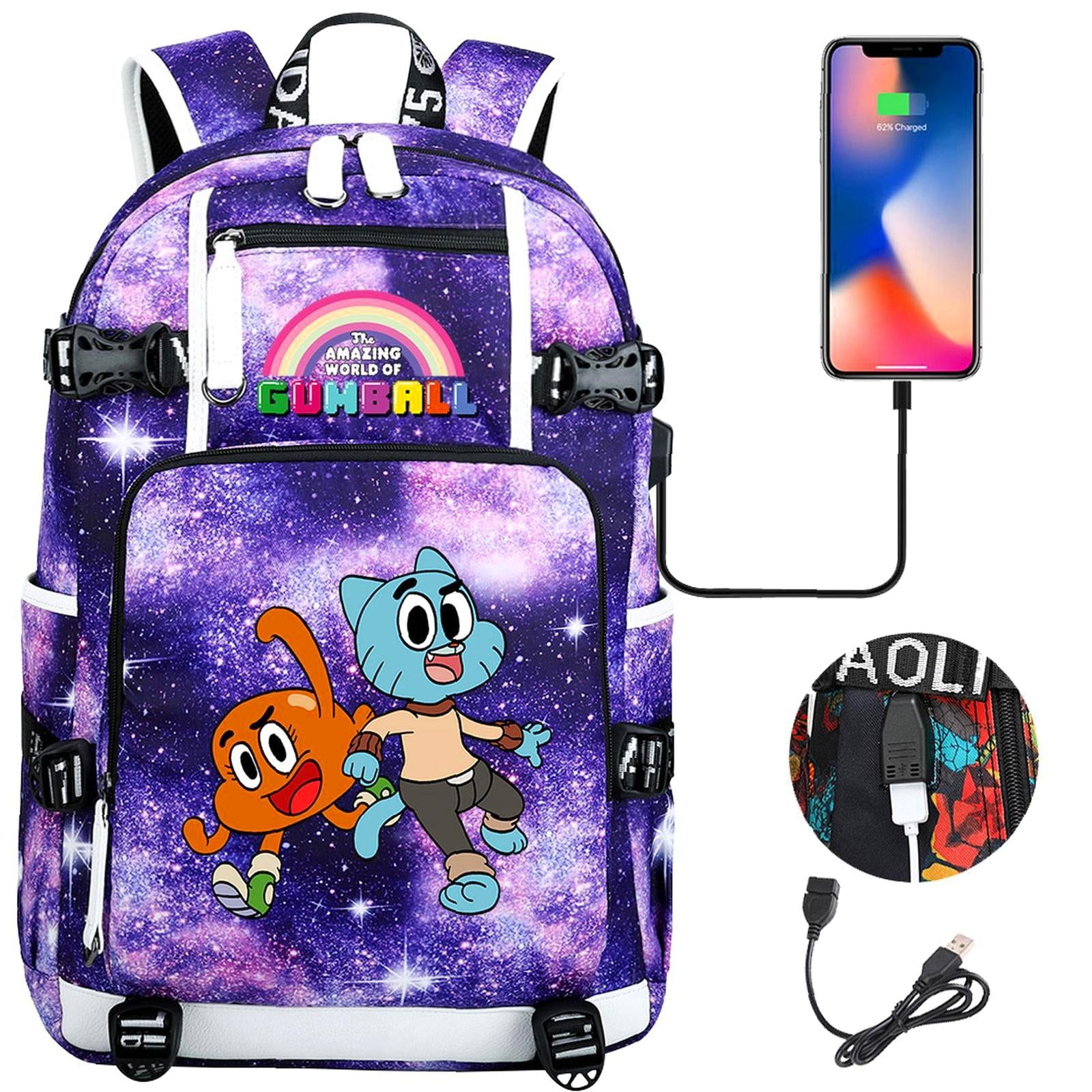 Weekyun The Amazing World of Gumball backpack with USB Port Large ...