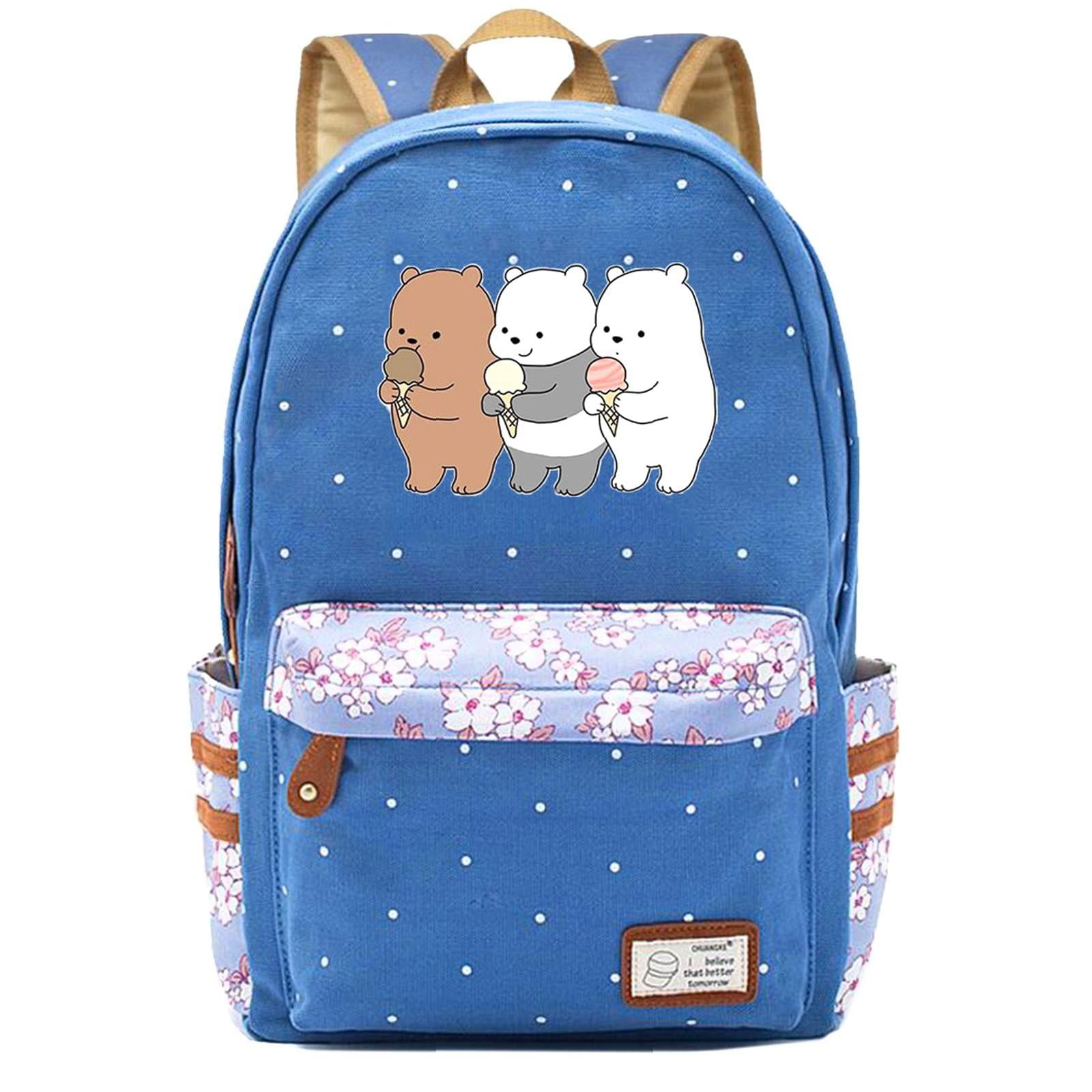 Weekyun We Bare Bears Cute Cartoon Backpack with Dual Pockets, Perfect ...