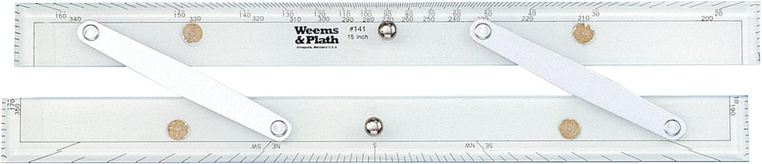 Weems & Plath Marine Navigation Parallel Ruler (Aluminum Arms, 15-Inch ...