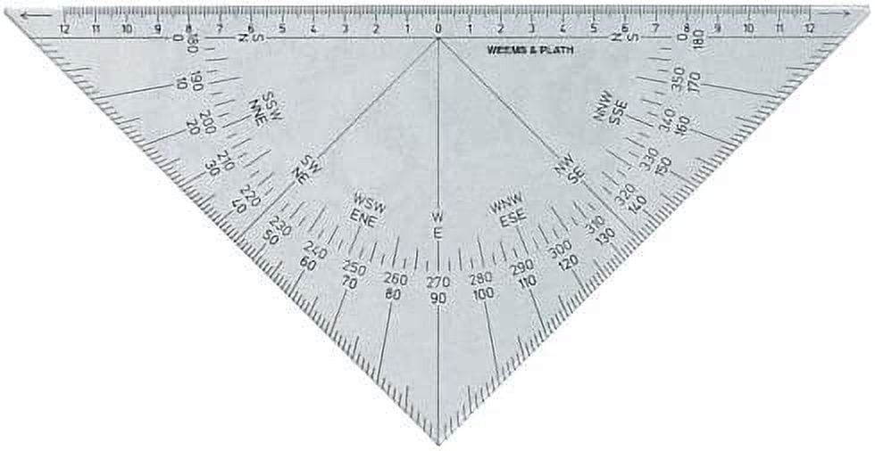 Weems & Plath Marine Navigation Protractor Triangle with Black Markings ...