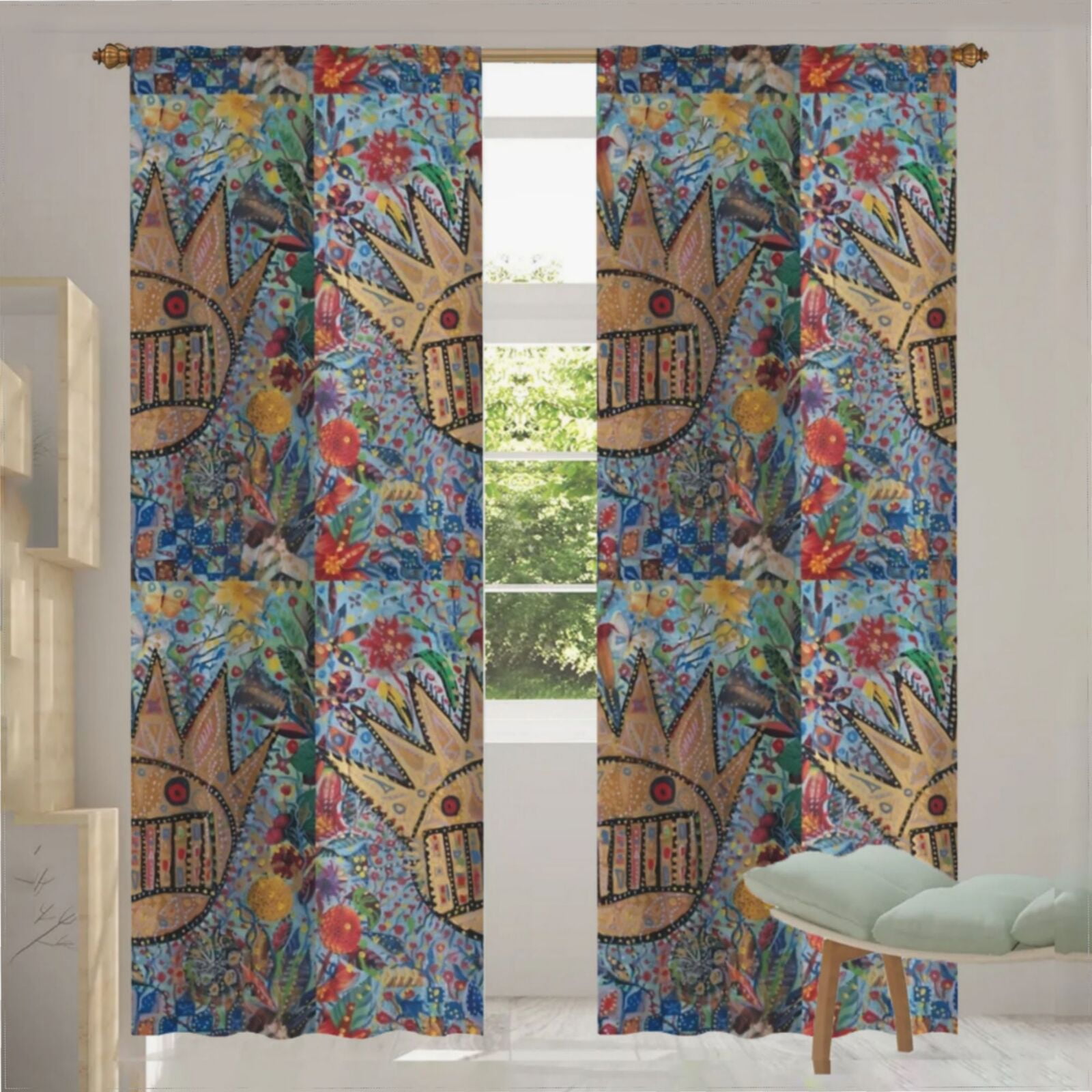 Ween Boognish And Flowers Curtains for Living Room Bedroom Decor ...