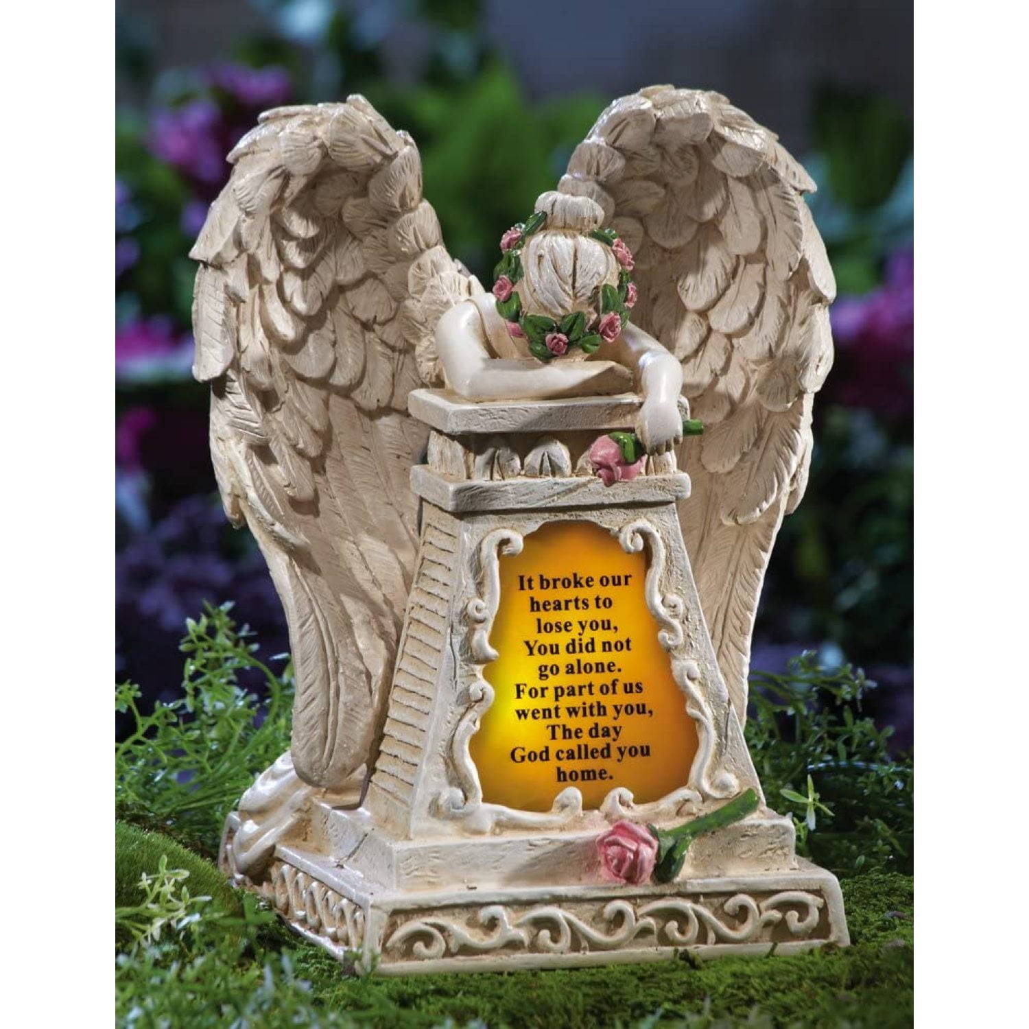 Weeping Angel Solar Memorial Garden Stone - Walmart.com