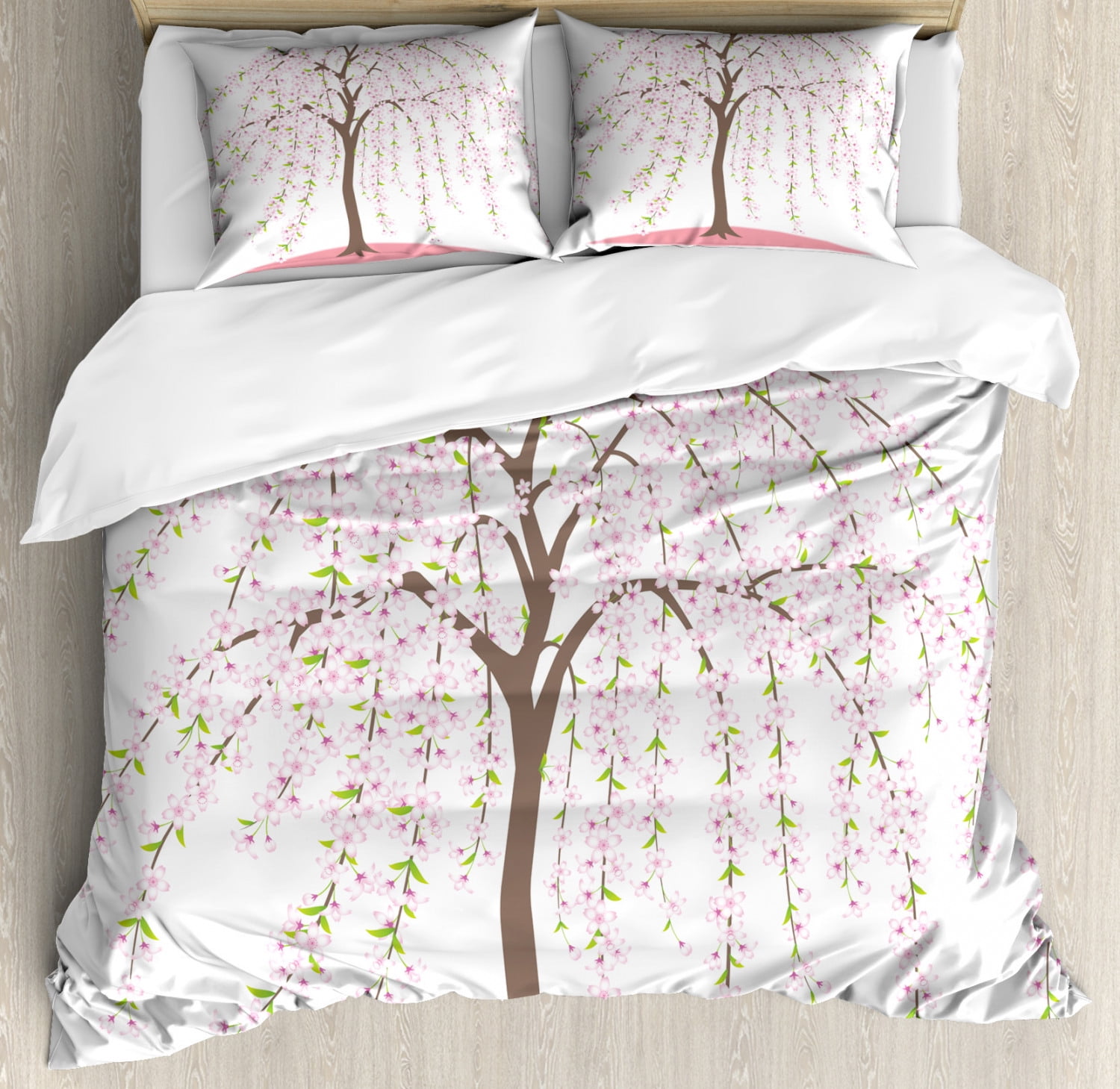 Weeping Flower King Size Duvet Cover Set, Traditional Japanese Sakura ...