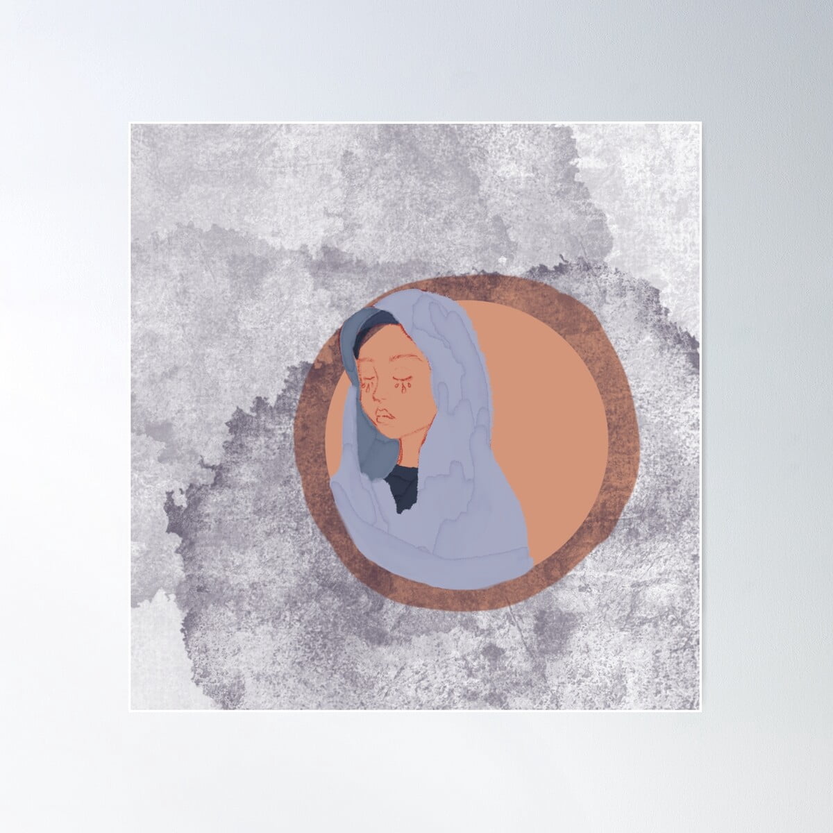 Weeping Mary Iconography Poster Wall Art, Modern Wall Decor For Living ...