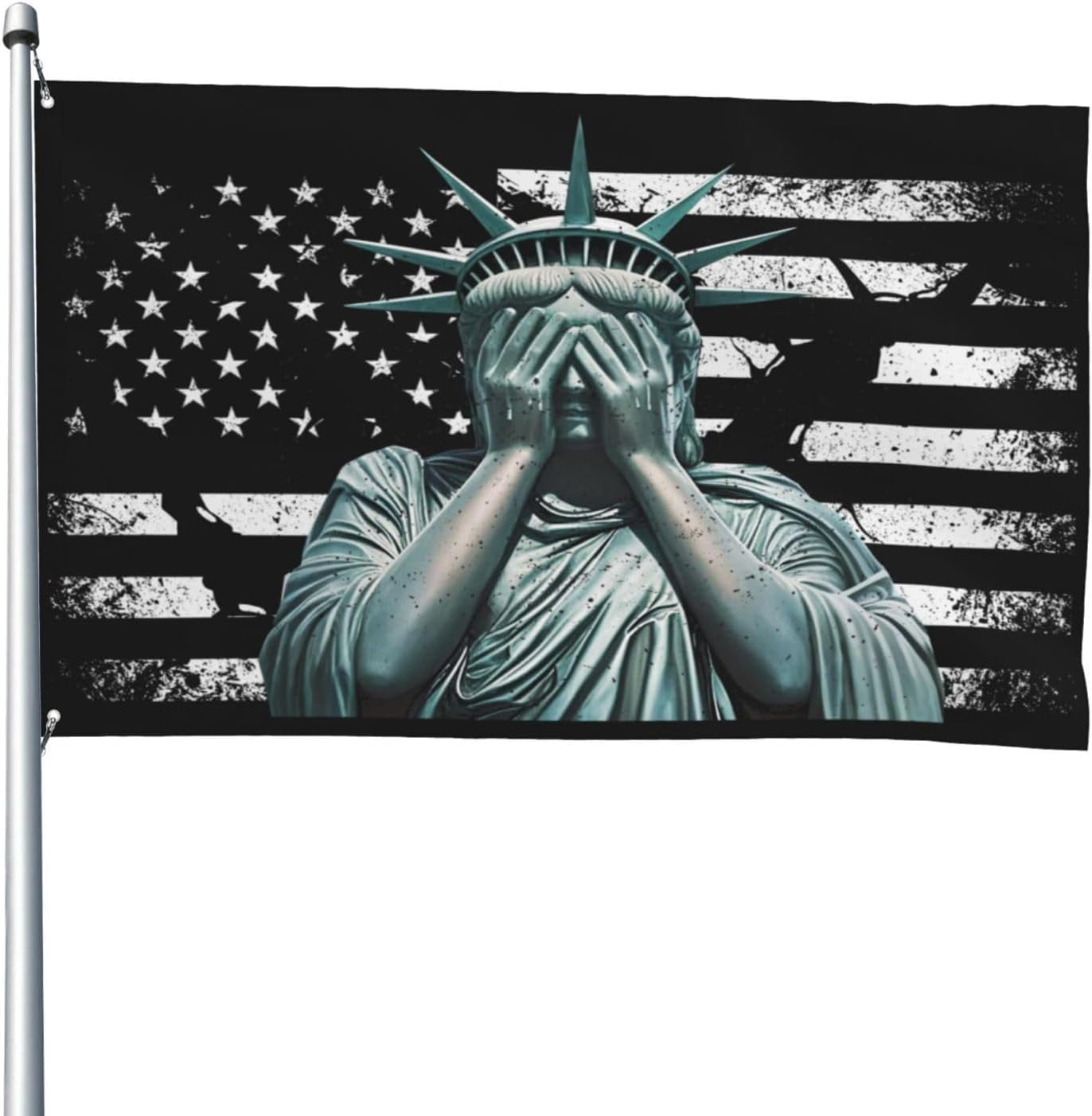Weeping Statue of Liberty Anti-Idiot Yard Sign Flag – 4x6 Ft Outdoor ...