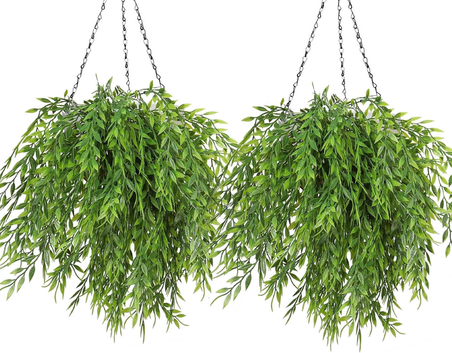 Weeping Willow 6Pcs, Plastic Plants Greenery Leaves Twig Fake Hanging ...