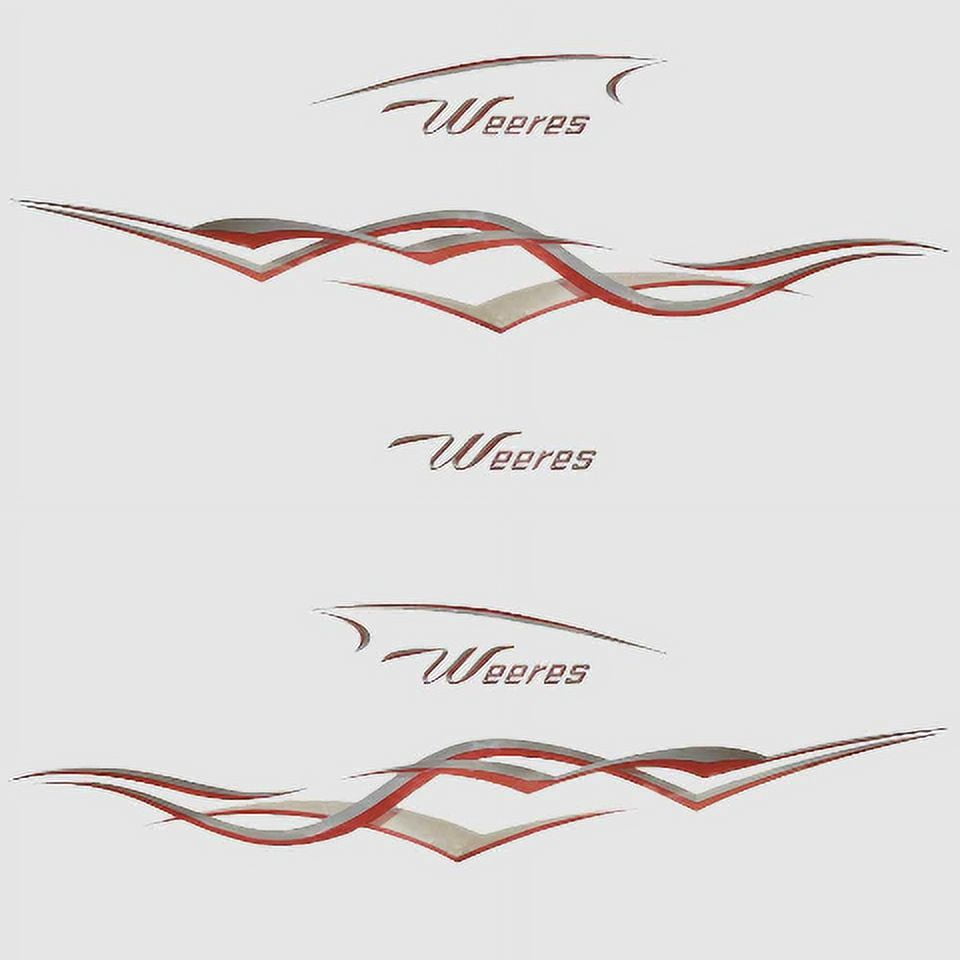 Weeres Pontoon Boat Graphic Decal Kit W1TAPE418 | Red Pewter (7PC ...