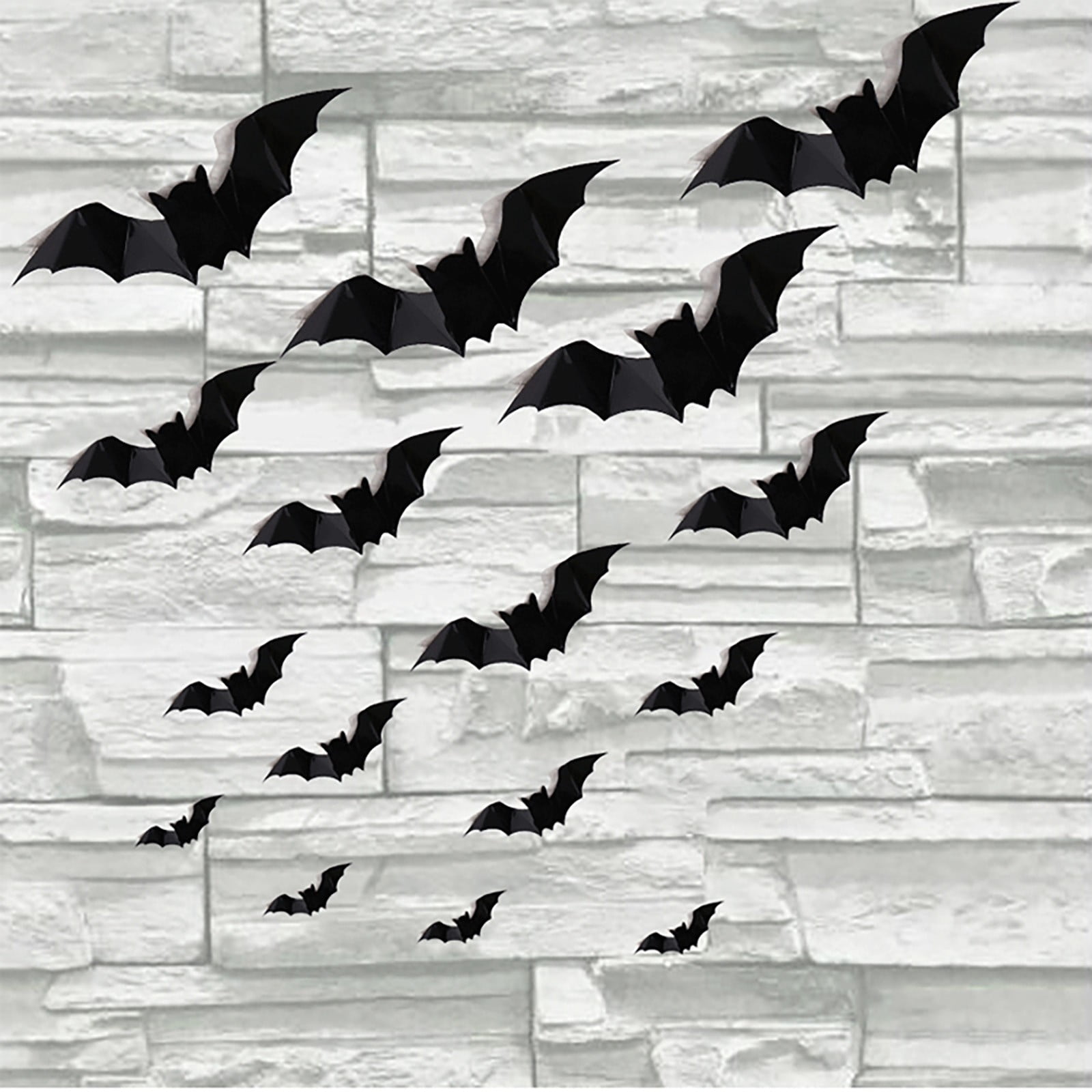Weerihhol 16 Pack 3D Bat Decorations 4 Different Sizes Realistic Scary ...