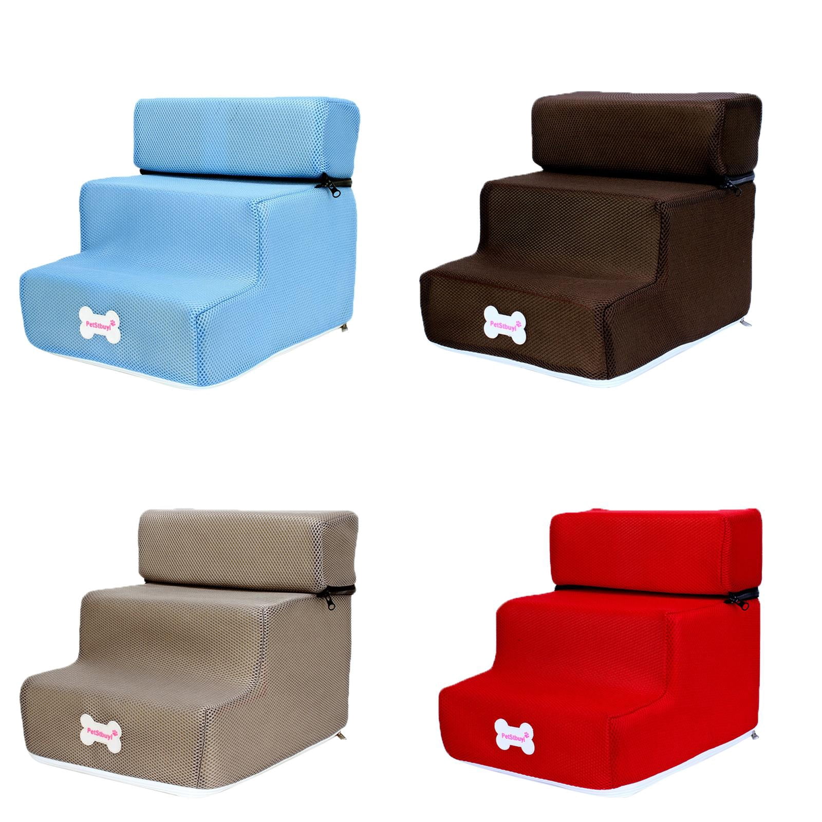 Weerihhol 3 Step Dog Step Stairs Pet Ladder Cover Removable Comfortable ...