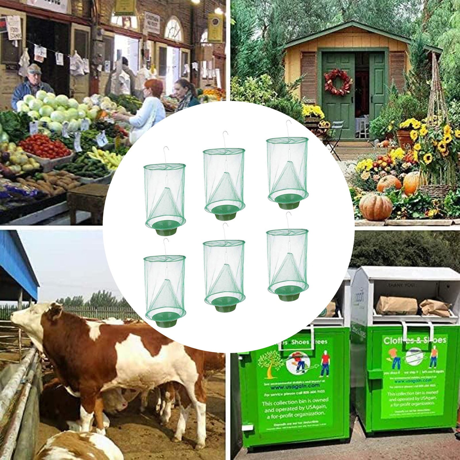 Weerihhol 6 Packs Folding Hanging Fly Cage Fly Cage Fly Exterminator ...