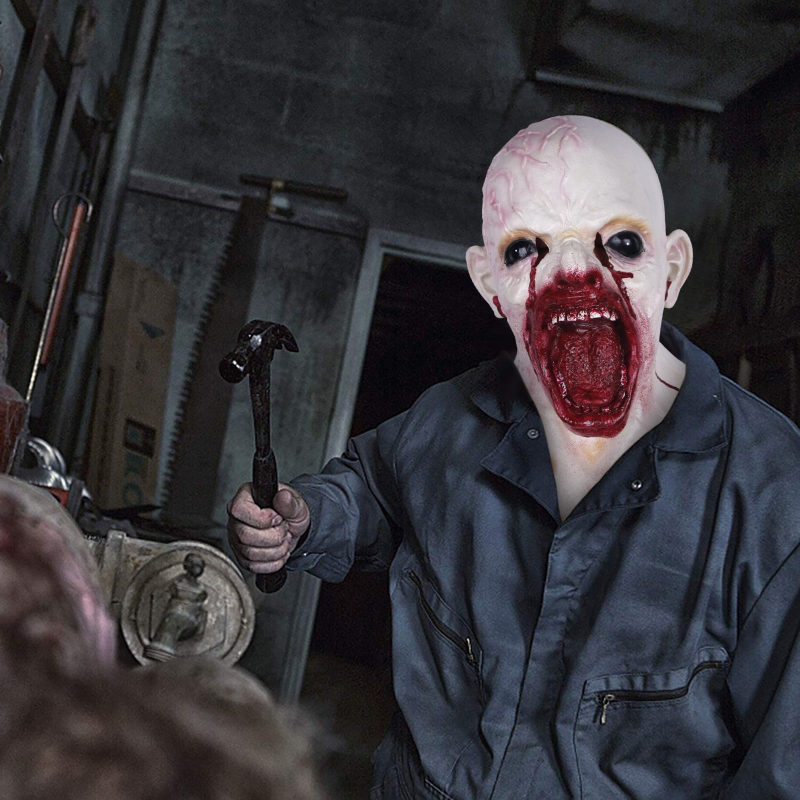 Weerihhol Alien Big Mouth Headgear Scary Alien Person Scary Headgear ...