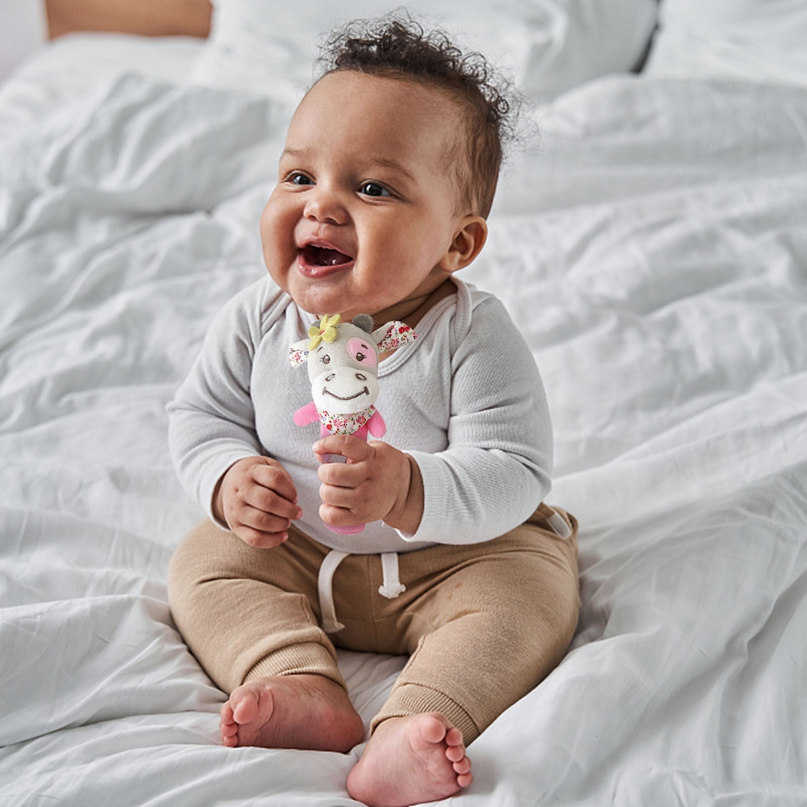 Weerihhol Baby Rings Crib Sounding Rattles Mini Stuffed Doll Boys Girls ...