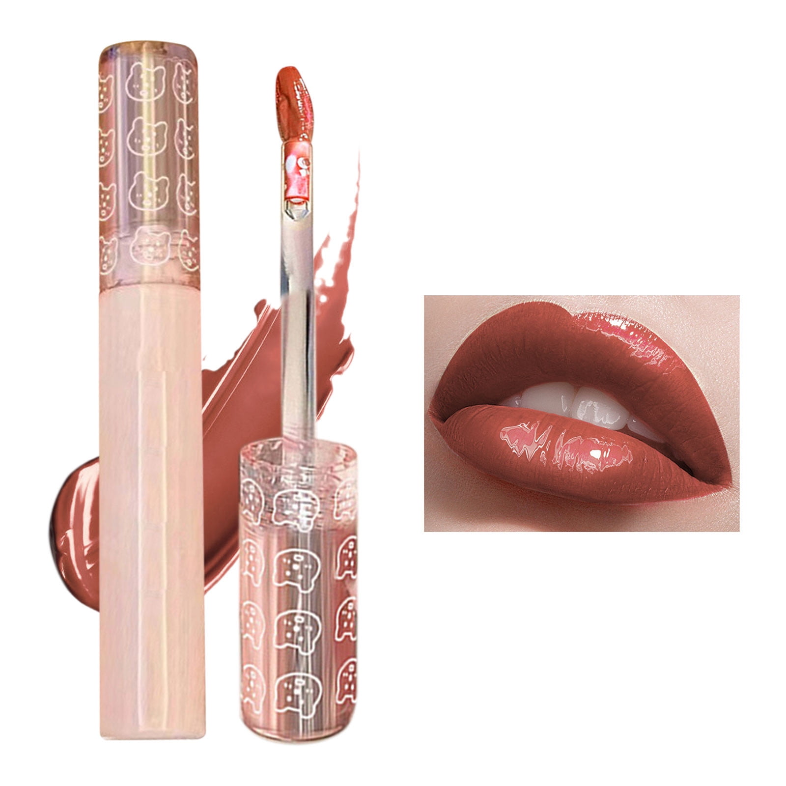 Weerihhol Bear Lip Glaze Water Light Glass Toot Lip Mud Lipstick Lip ...