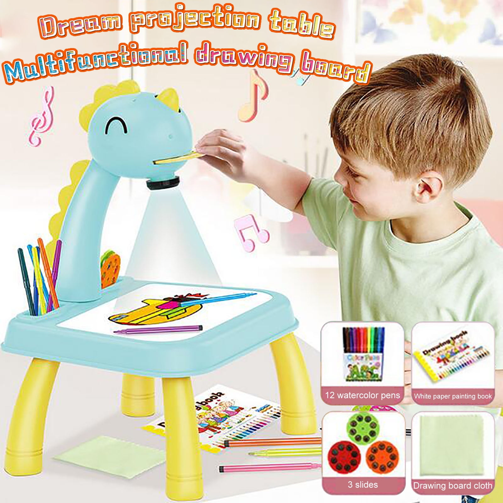 Weerihhol Child Smart Projector Desk With Light & Music Learning ...