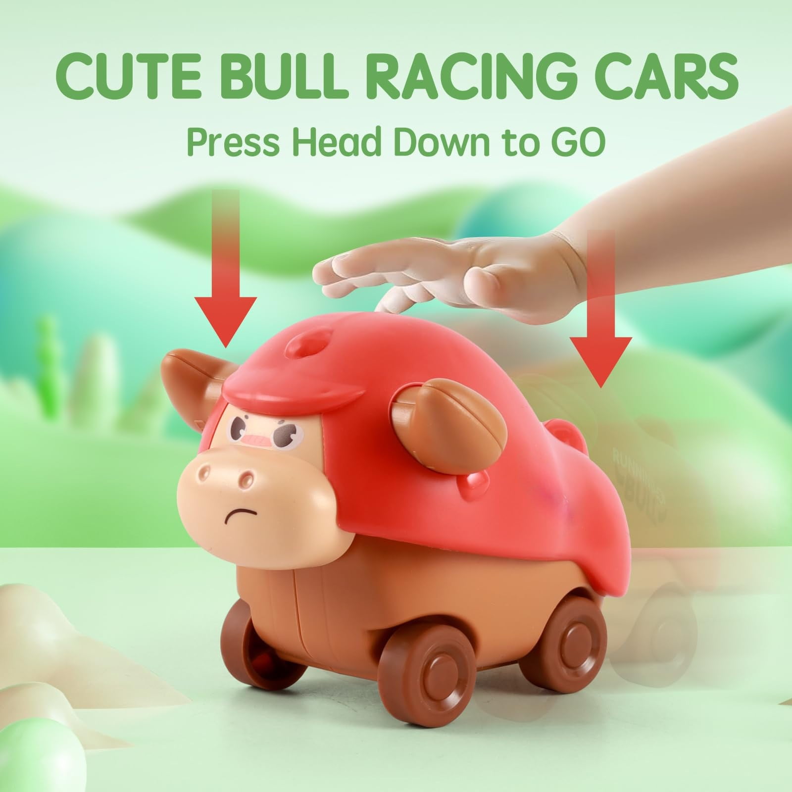 Weerihhol Depress Type Toy Car Cute Bullfighting Toy Car Educational ...