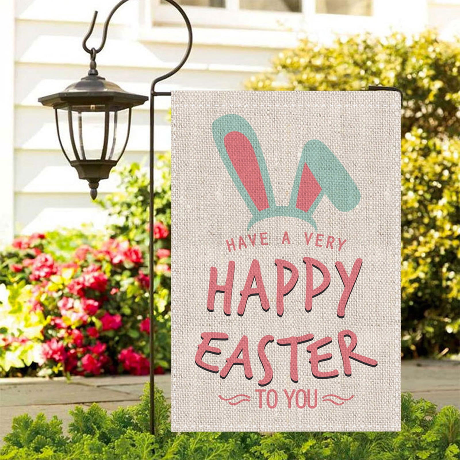 Weerihhol Easter Garden Flags Bunny Pattern Flags Festive Party ...