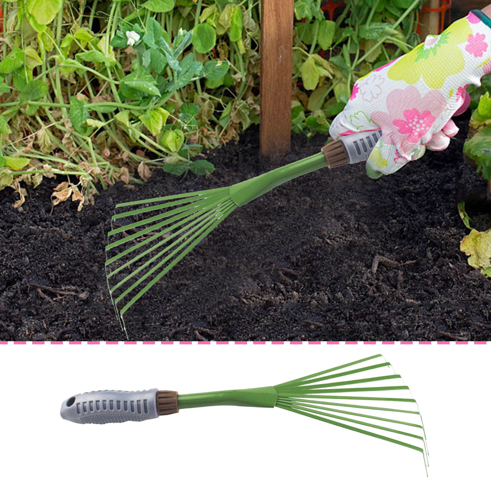 Weerihhol Ergonomic Grip Non Slip Handle Hand Shrub Rake Gardening Hand ...
