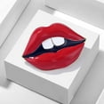 Weerihhol Fashion Sexy Red Lips Brooch Women Sweater Accessories