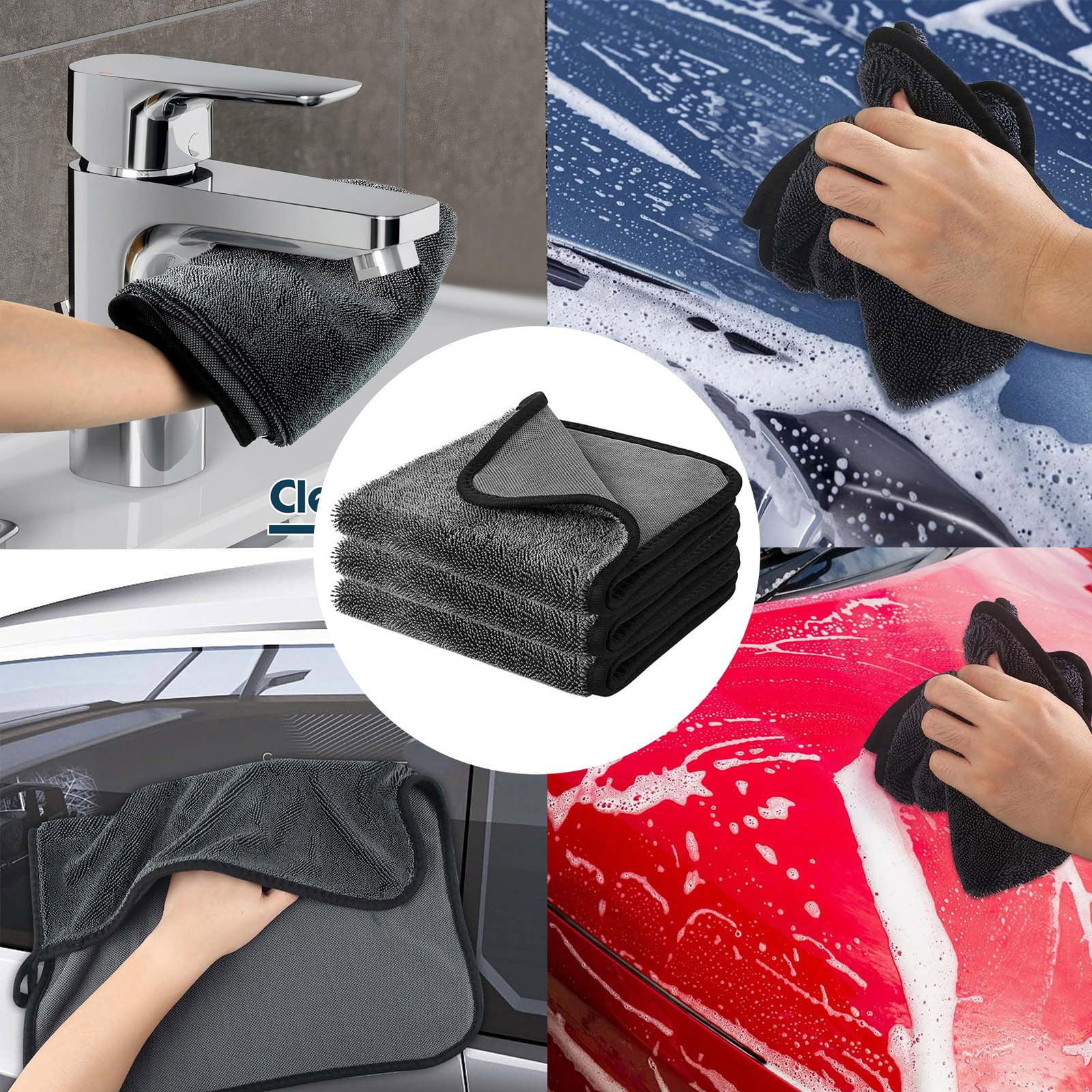 Weerihhol Fast Dry Drying Towel For Car 40 X 60 Cm Shiny Bath Dry Cloth ...