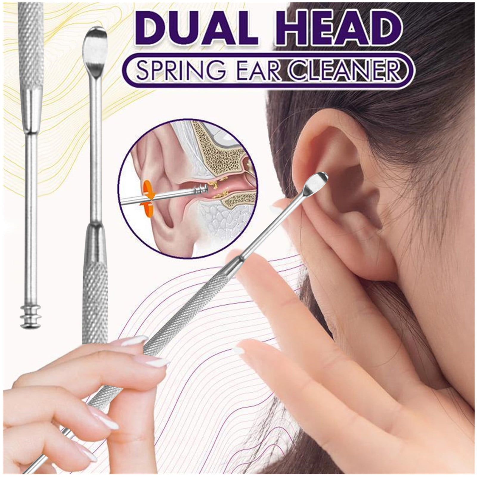 Weerihhol Head Ear Cleaner Ear Pick Spoon Wax Removal Care Cleaner Tools Girl Skin Care ...