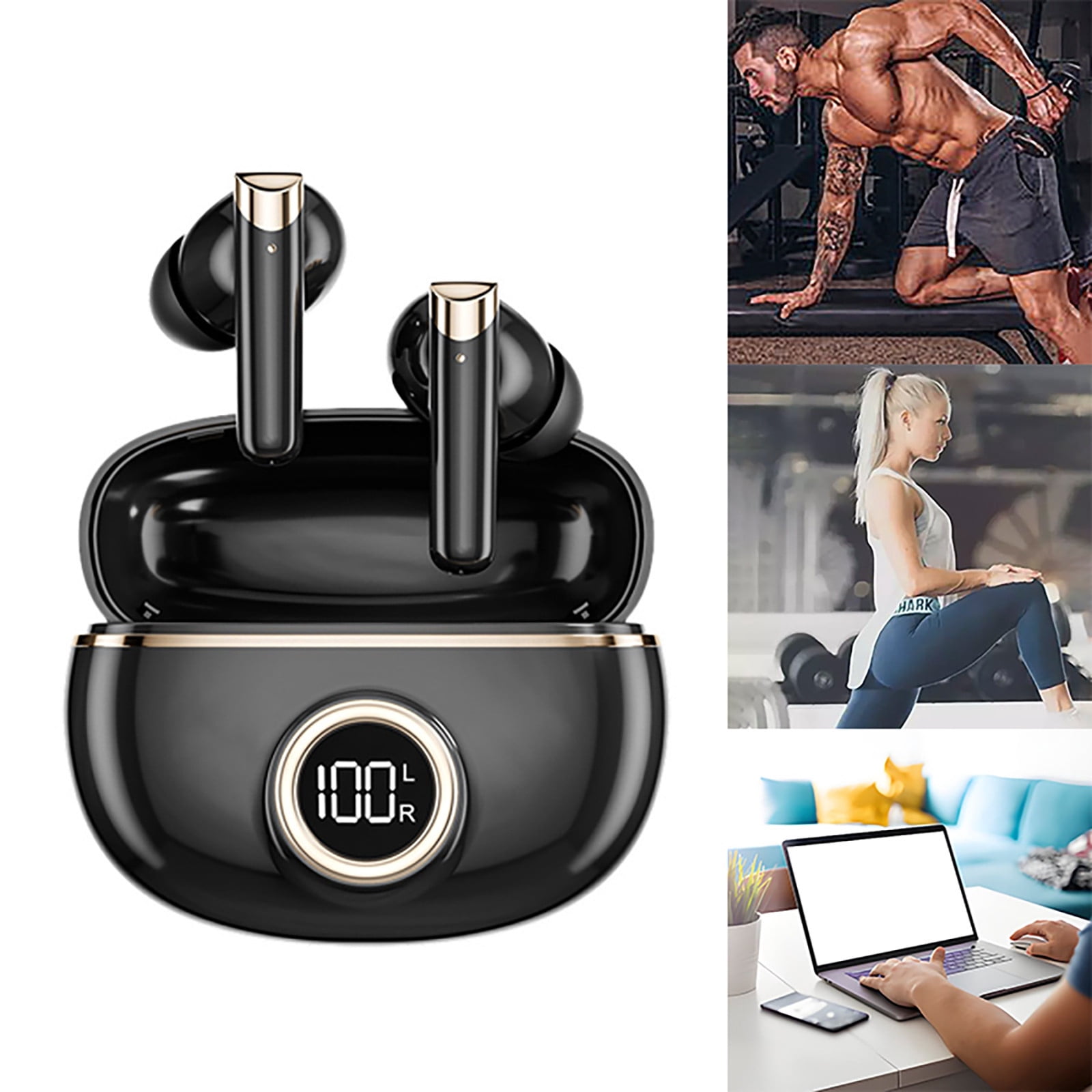 Weerihhol Headphones True Wireless Earbuds LED Power Display Earphones ...