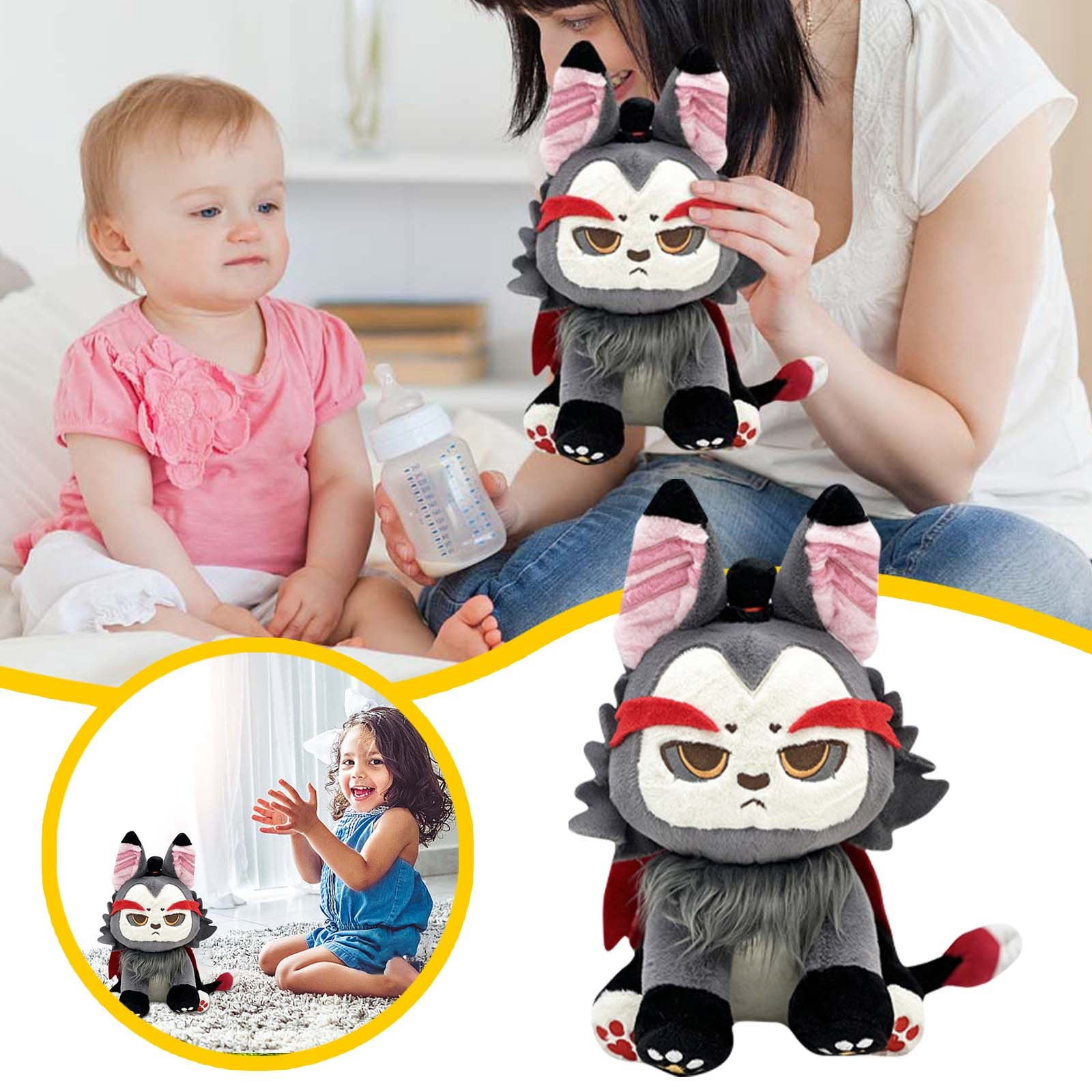 Weerihhol Husk Cat Toy,Black Cat Plush Toy,Cartoon Anime Doll,Angel ...