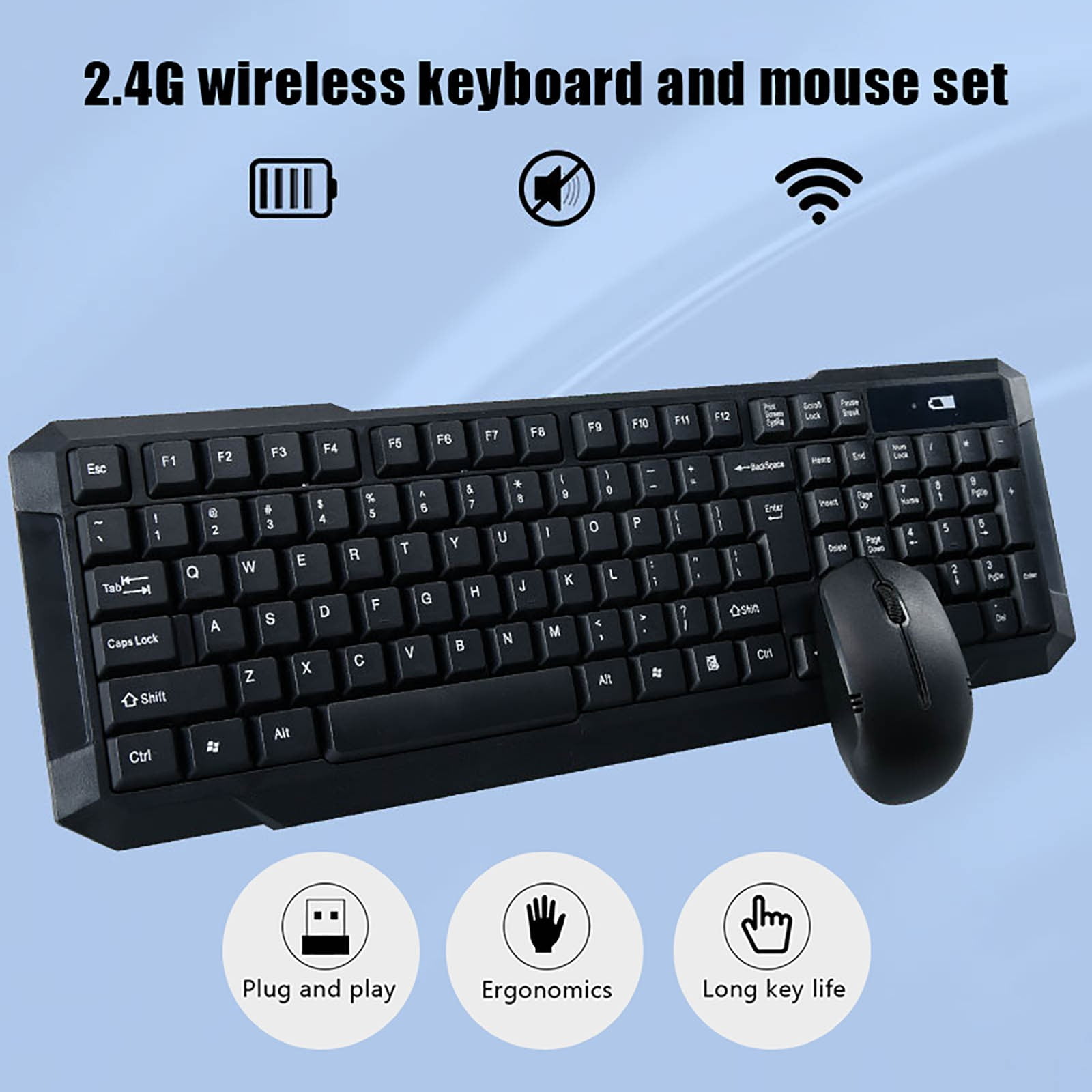 Weerihhol Mini Wireless Keyboard And Set Life 2.4G For PC Computer ...