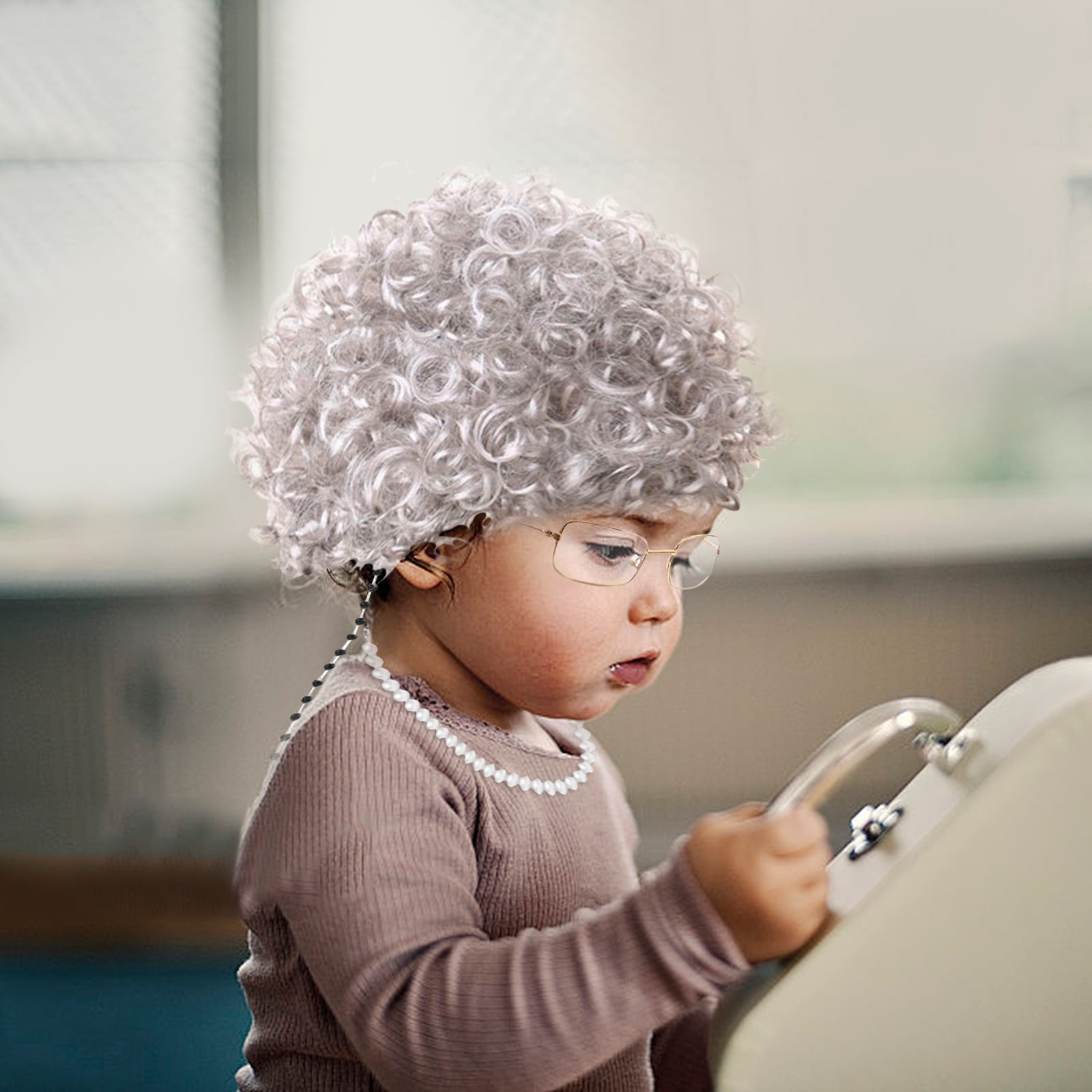 Weerihhol Old Lady For Kids Of School Granny Old Lady Wig Dress Up ...