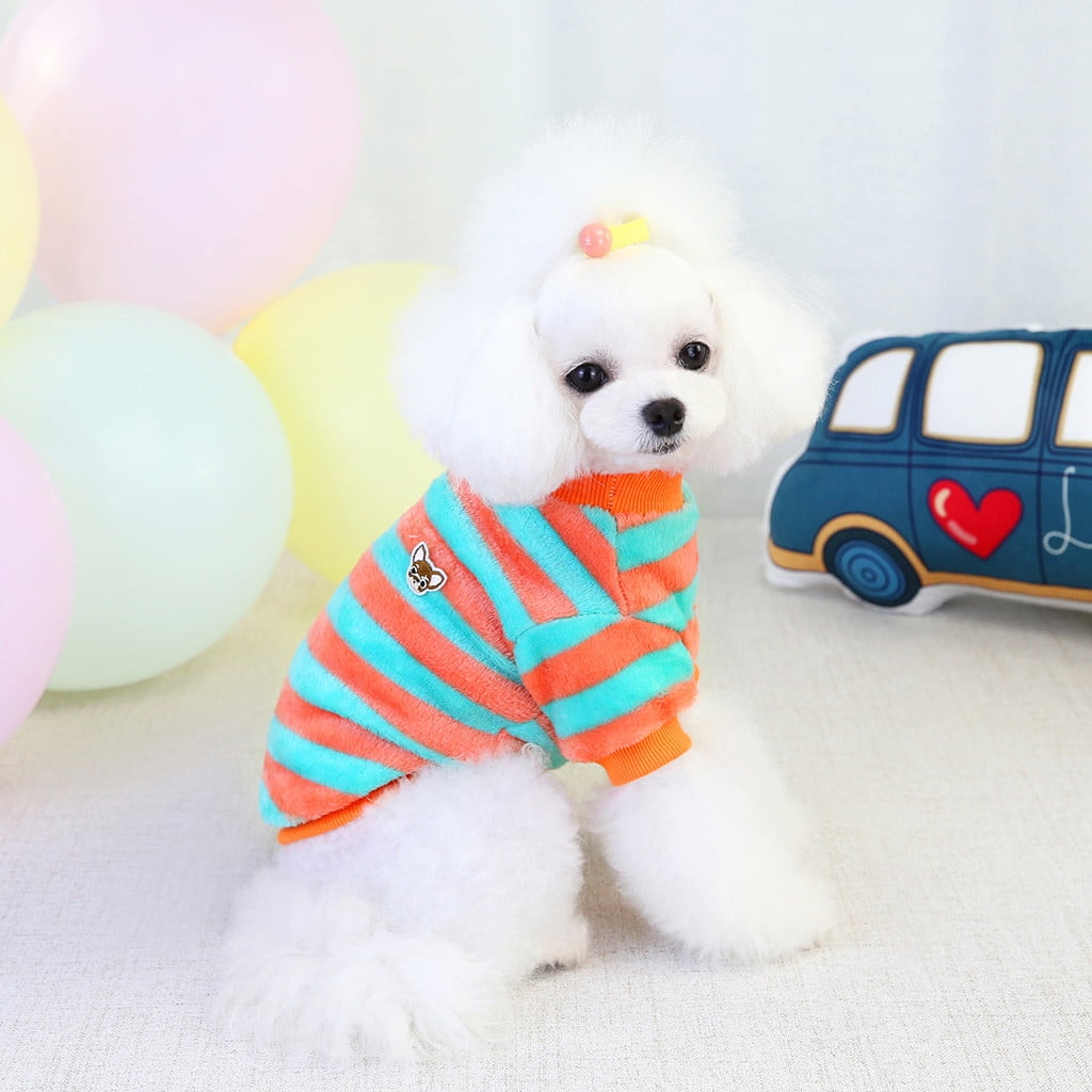 Weerihhol Pet clothes rainbow warm autumn and winter dog clothes Dog ...