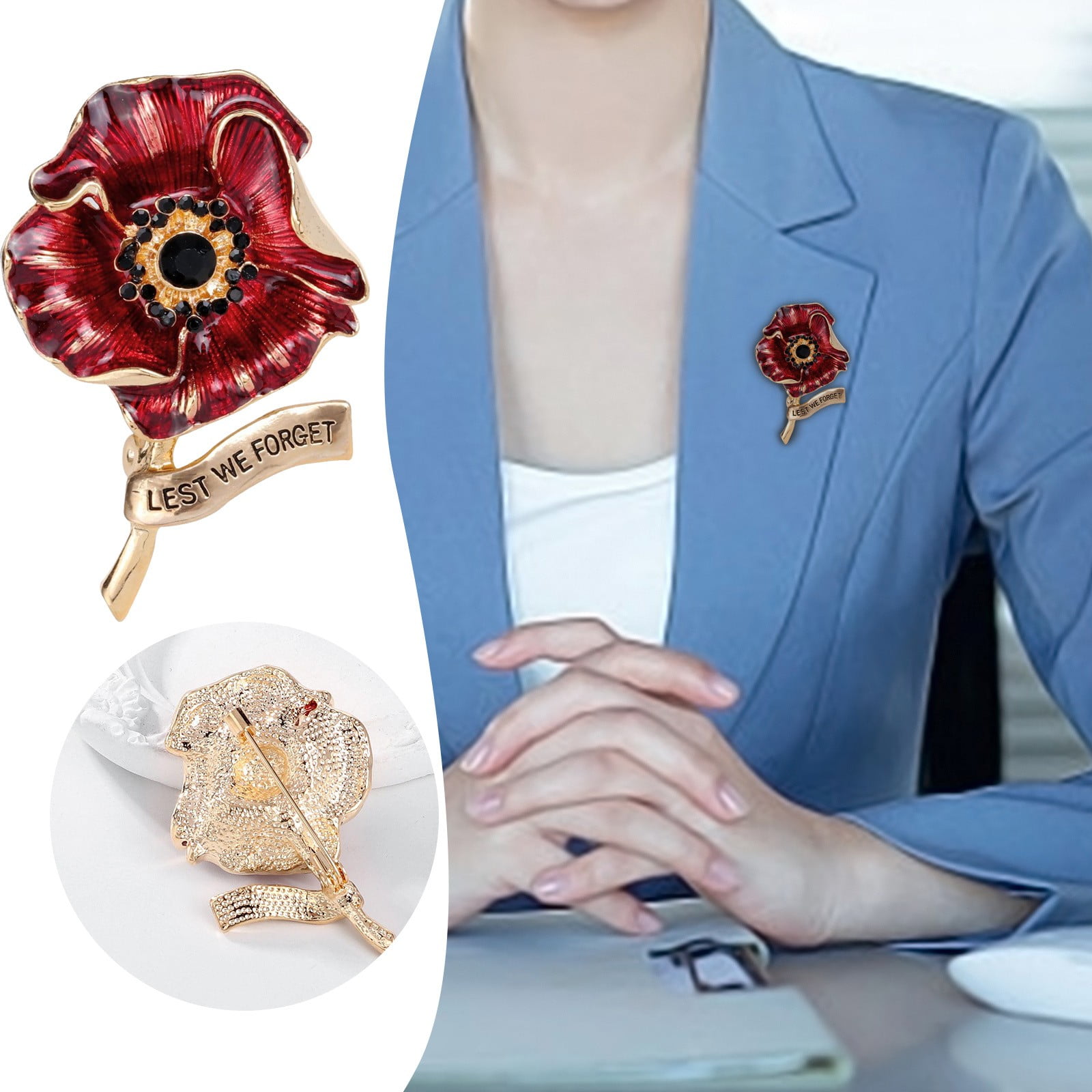 Weerihhol Pins Red Brooch Pins Remembrance Day Veterans Day Memorial ...