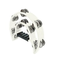 Tambourine Double Row Metal Jingles Bell Hand Held Percussion Half Moon ...