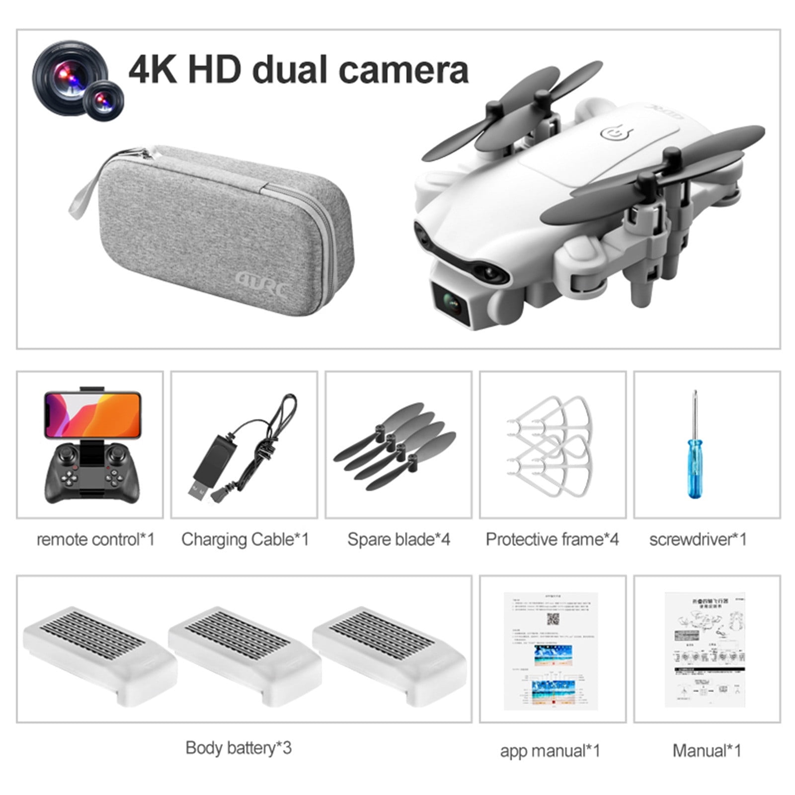 Weerihhol V9 New Mini 4K Camera WiFi Fpv Air Pressure Altitude Hold ...