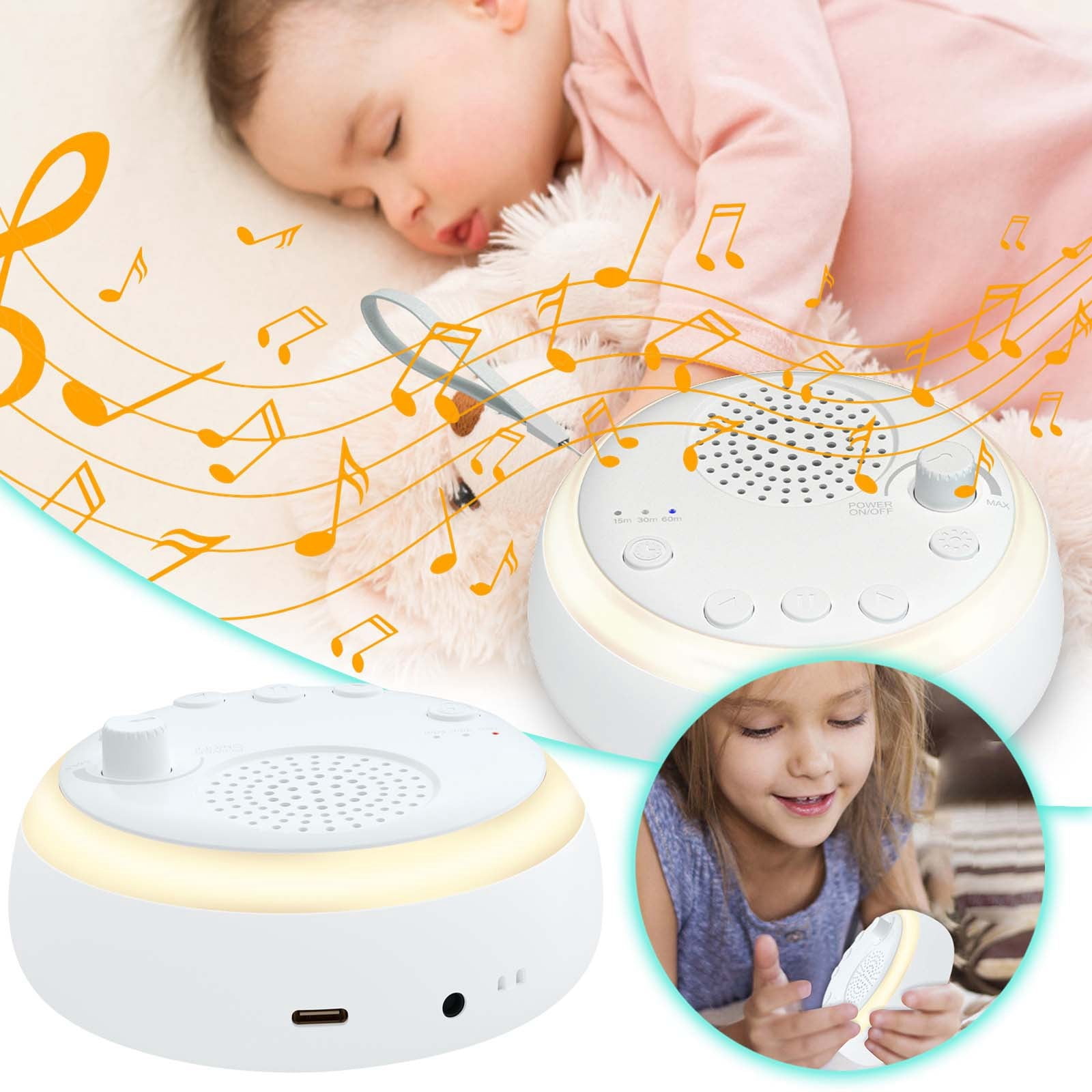 Weerihhol White Noise Sound Machine Portable Sound Machines With 16 ...