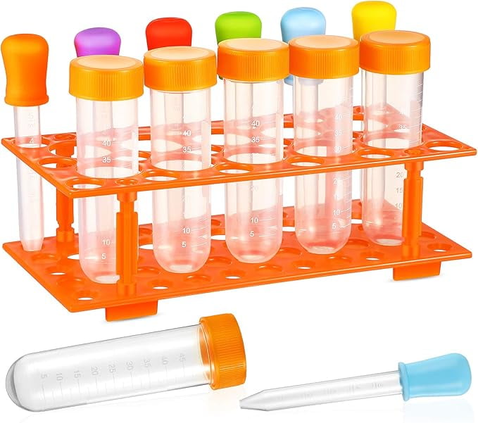 Weewooday 12 Pieces Jumbo Test Tubes with Stand Set, Primary Science ...