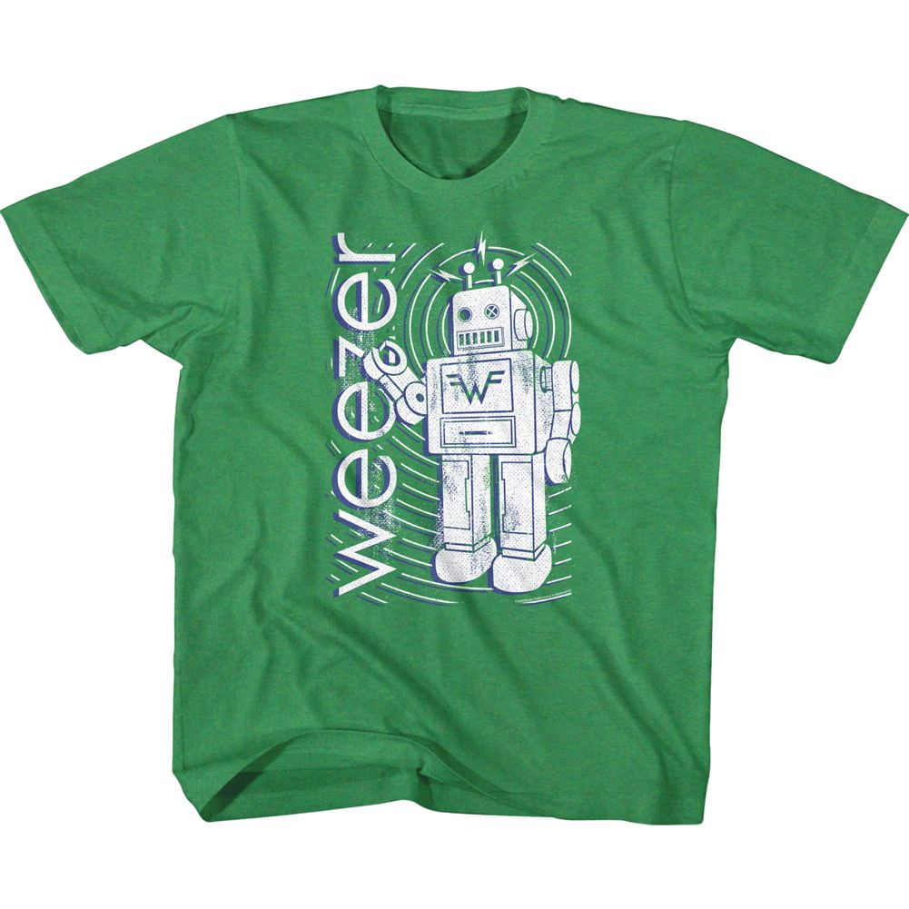 American Classics Weezer Robot Youth T-Shirt, Vintage Green ...