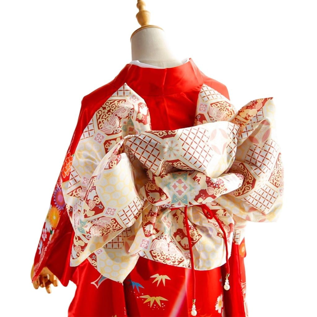 Weflink Cultural Kimono Accessory Oversized Fabric Bowknot Waist Tie ...