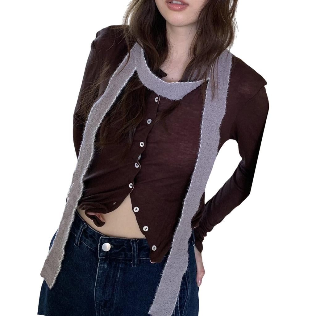 Weflink Multicolored Lined Neck Toastier Permanent Sewn Border Thin ...