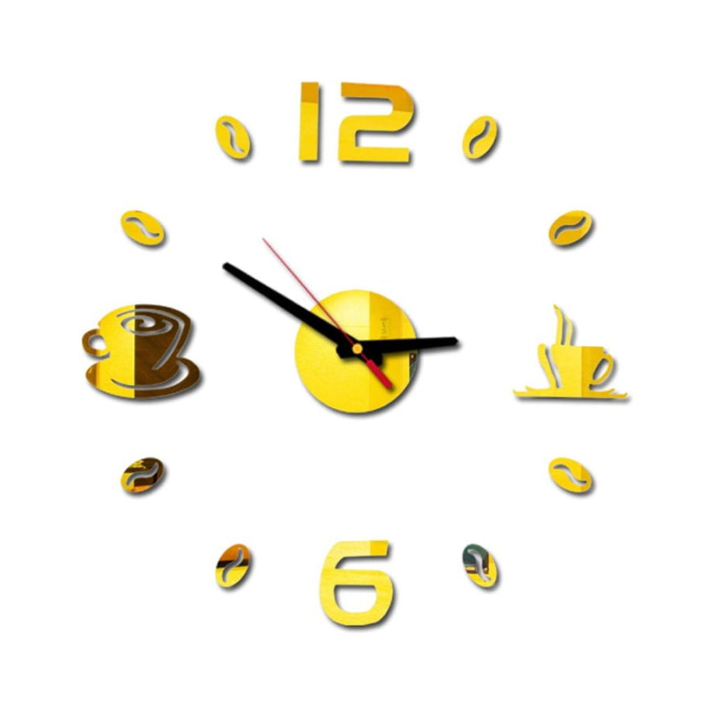 Wefuesd 3D Diy Roman Numbers Acrylic Mirror Wall Sticker Clock Home ...