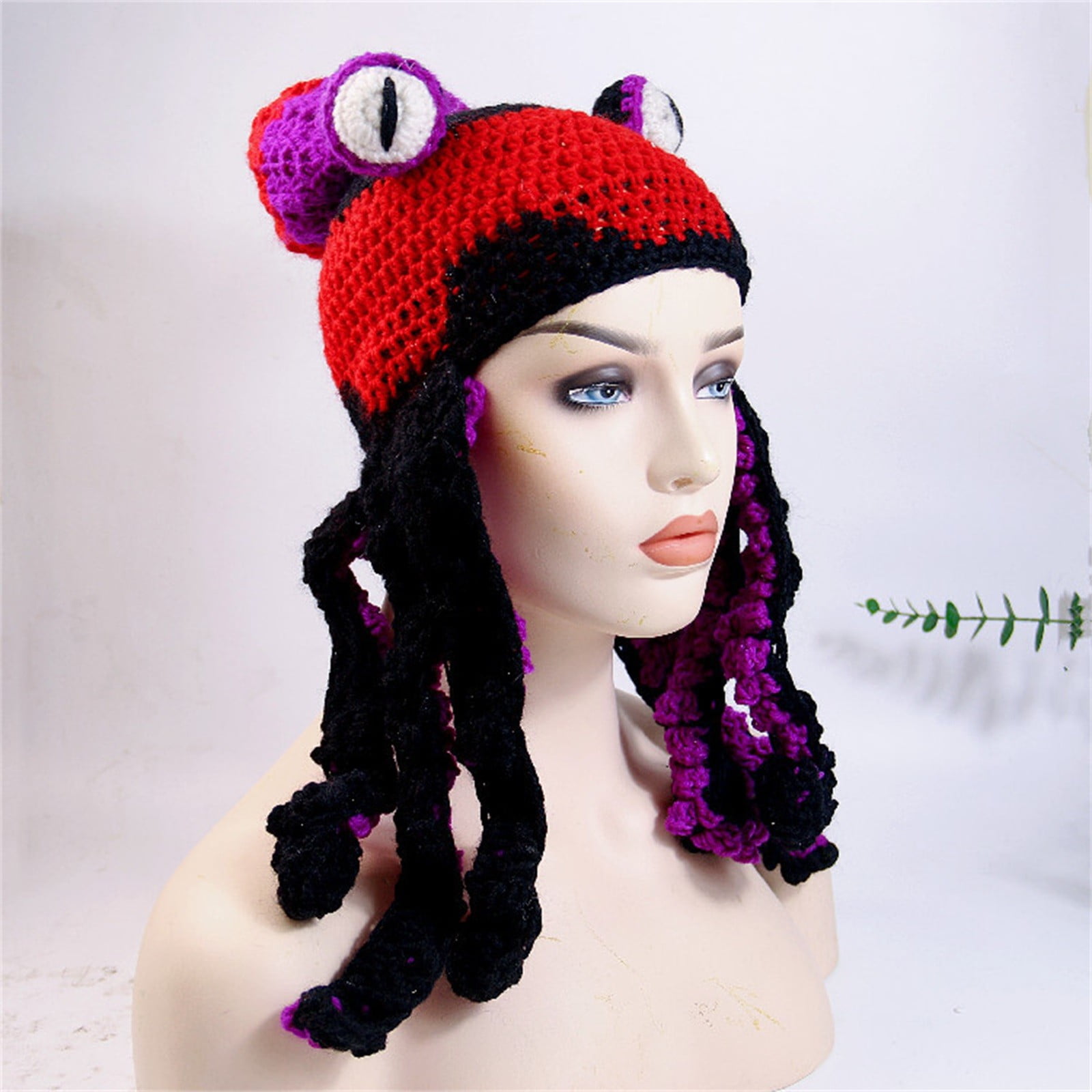 Wefuesd Adult Party Tricky Funny Head Cover Crochet Yarn Hat Crochet ...