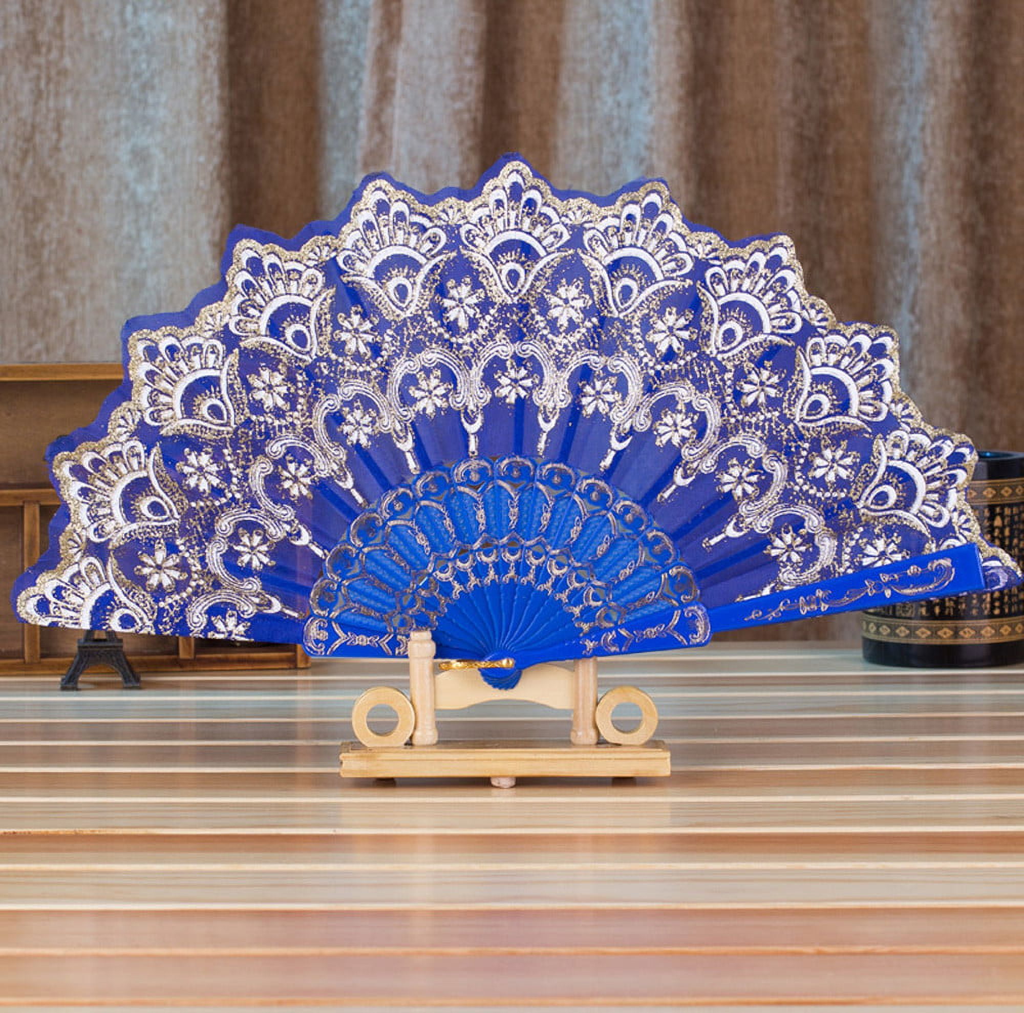 Wefuesd Chinese Style Dance Wedding Party Lace Silk Folding Hand Held ...