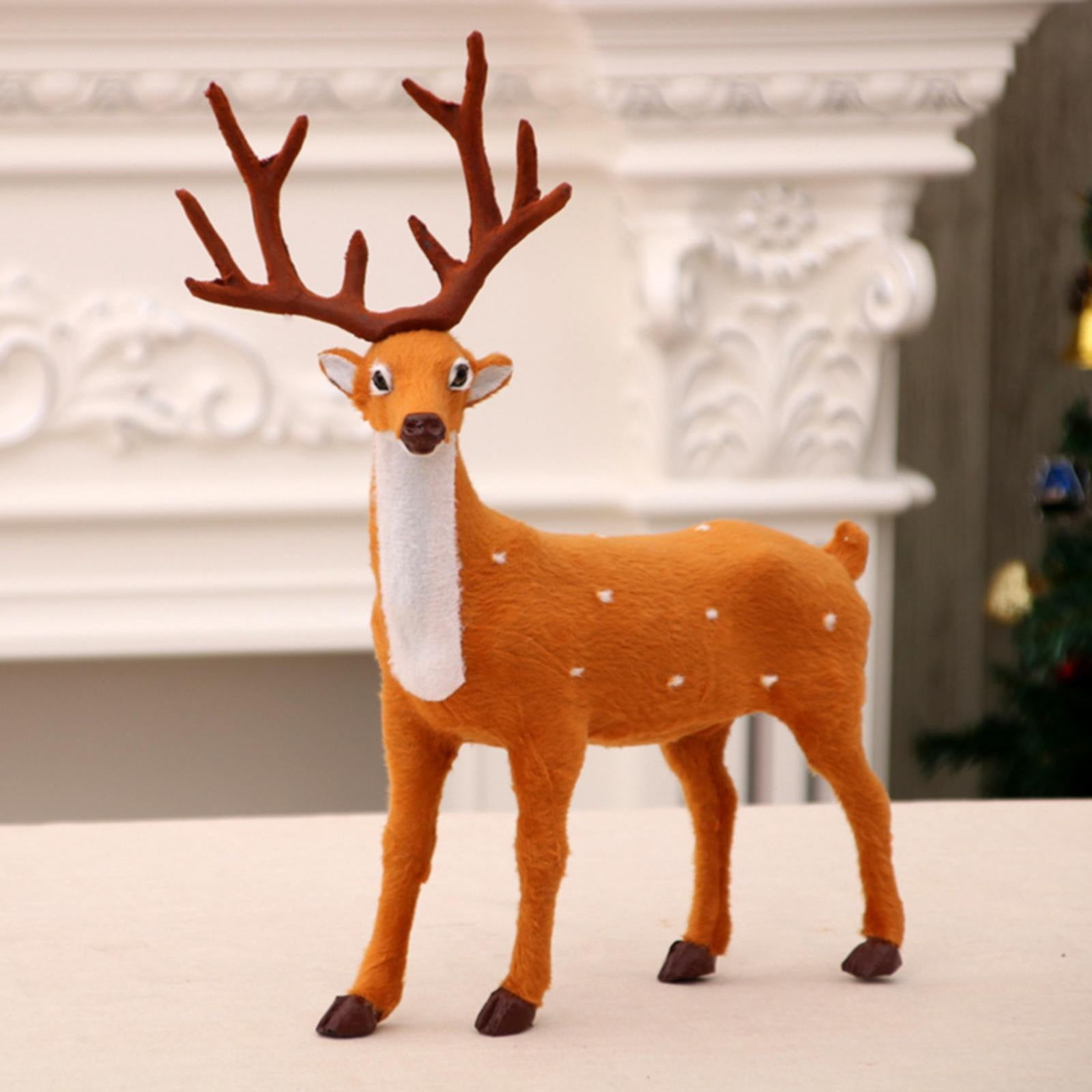 Wefuesd Christmas Reindeer Sculpture Standing Deer Statue Reindeer ...